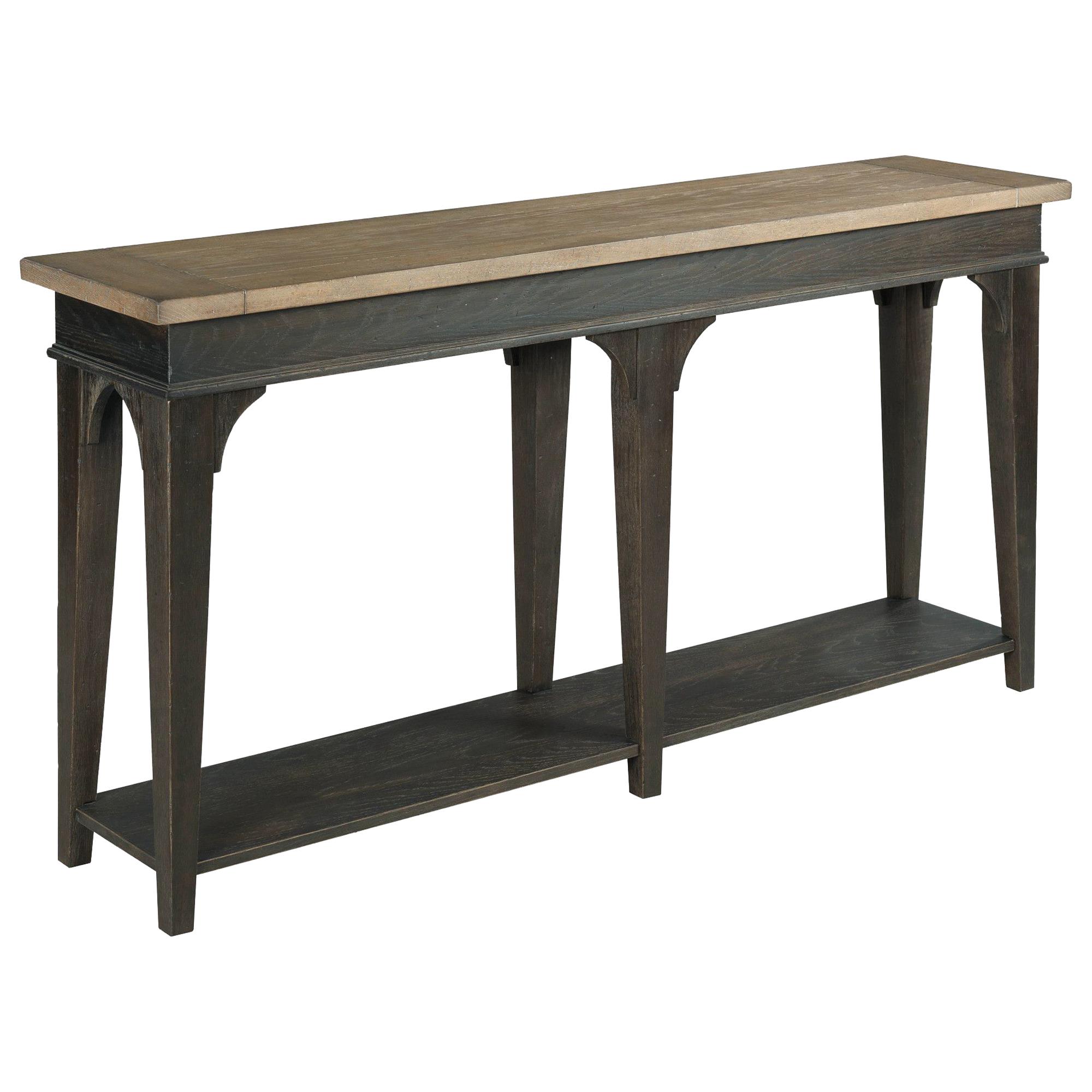 American Drew Hancock Hall Console Table in Black and Vintage Walnut