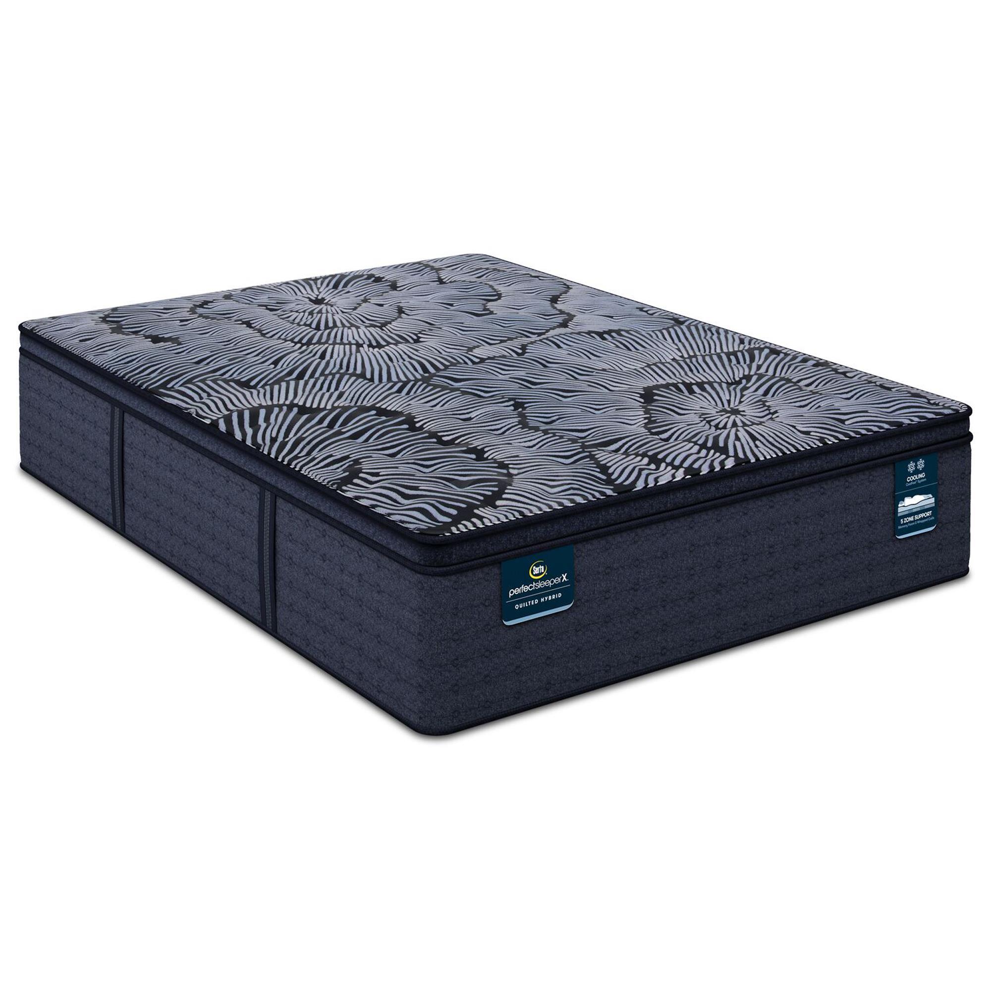 Serta Lexton Med PT California King Mattress with Low Profile Box Springs