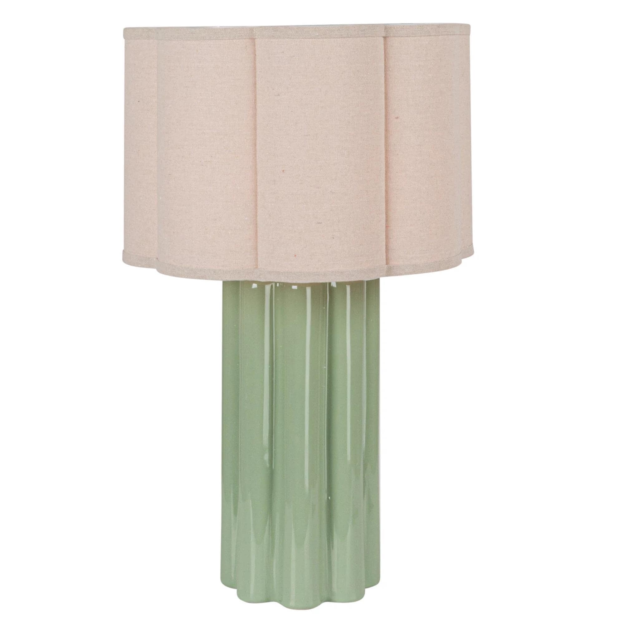 Teak Interiors Fluted Tb Lamp Scalloped Shade