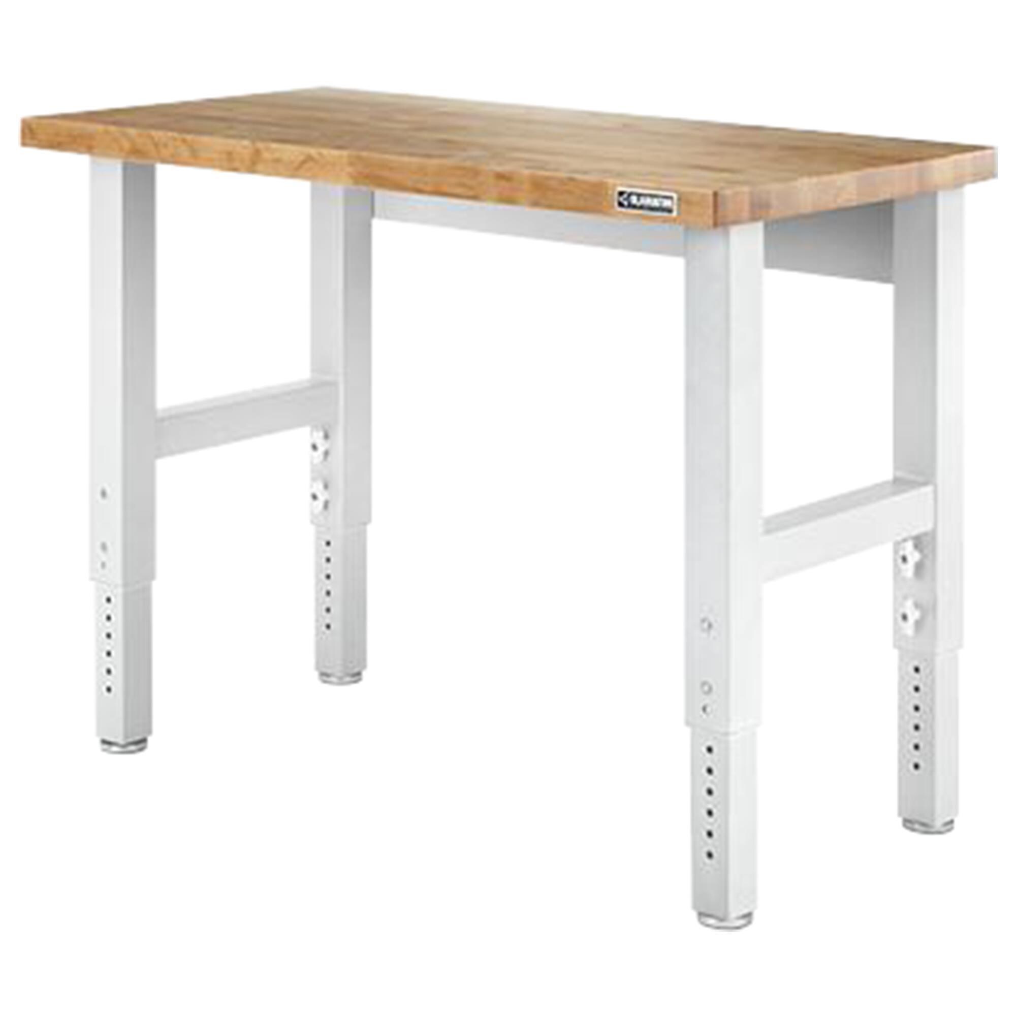 Gladiator 4' Adjustable Height Hardwood Workbench in White | Nebraska ...