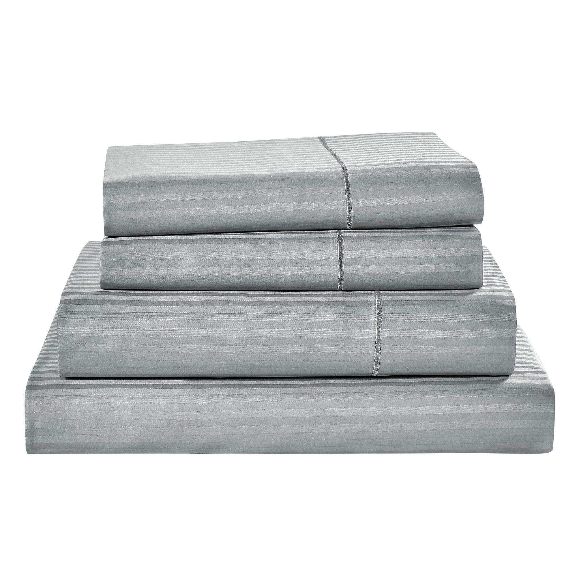 Trade Linker 4-Piece King 500 Thread Count Sheet Set in Silver