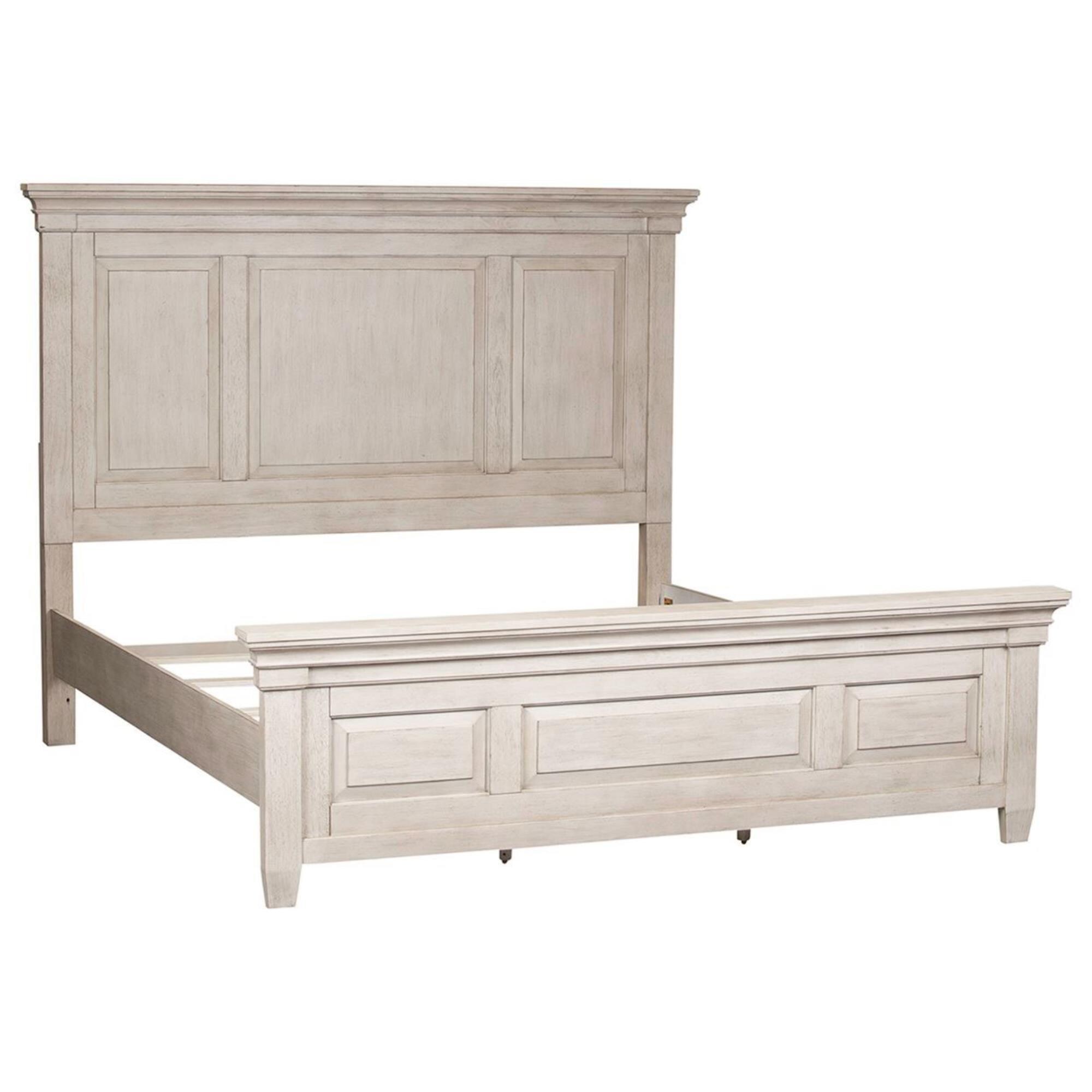 Belle Furnishings Heartland King Panel Bed in Antique White