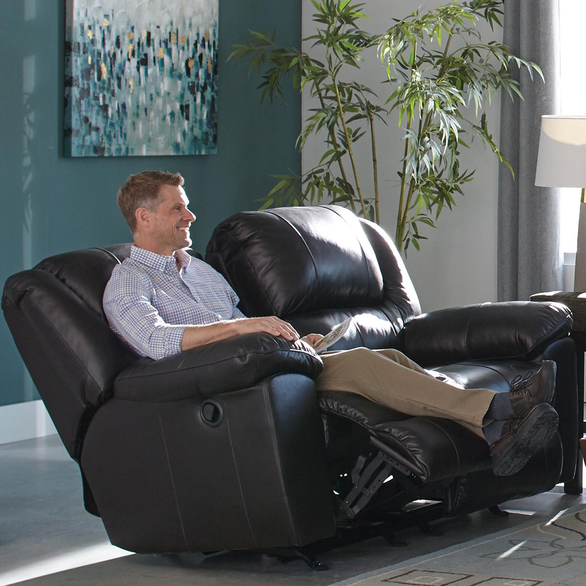 Catnapper Transformer II Leather Rocking Reclining Manual Loveseat in ...