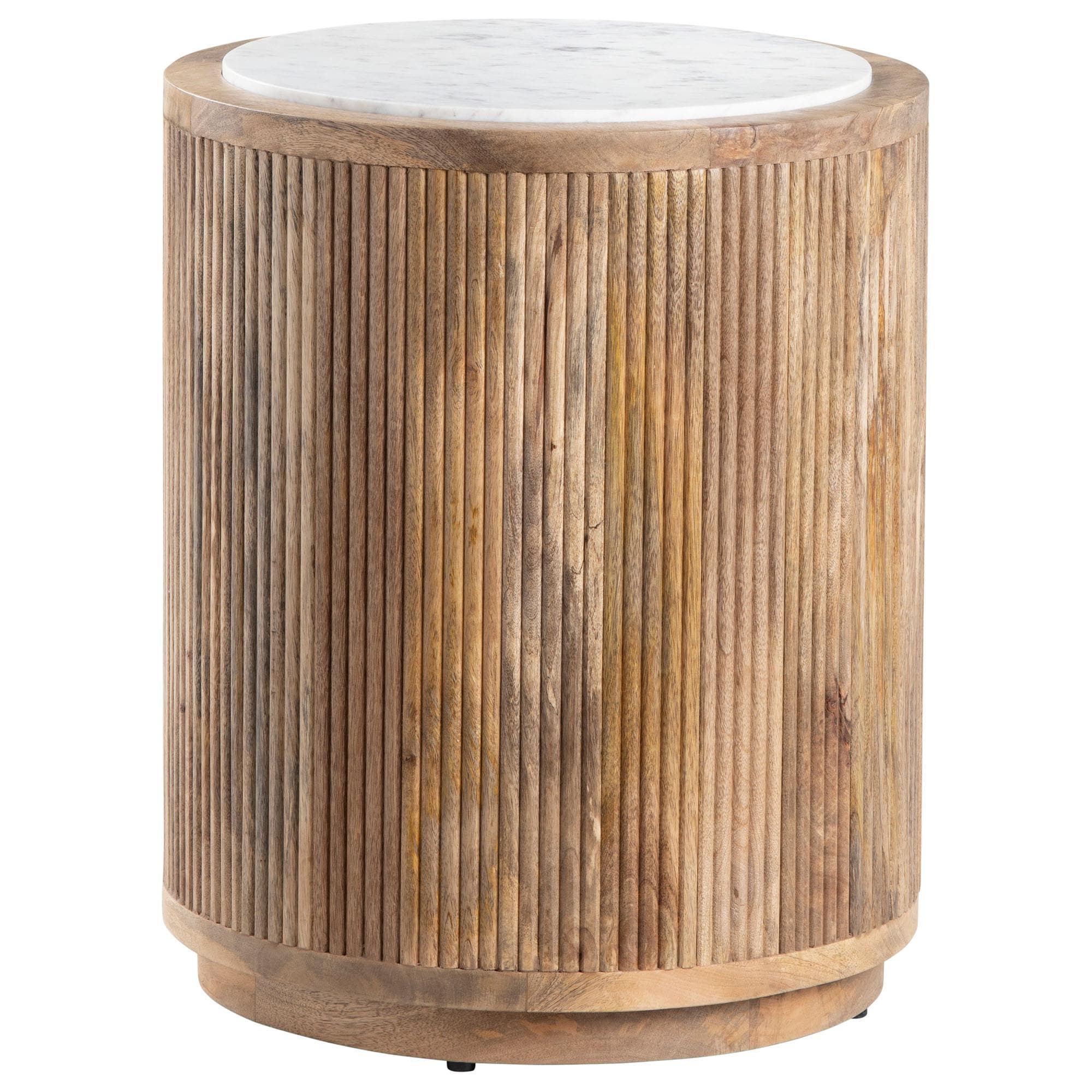 Crestview Collection Santorini End Table in White and Brown