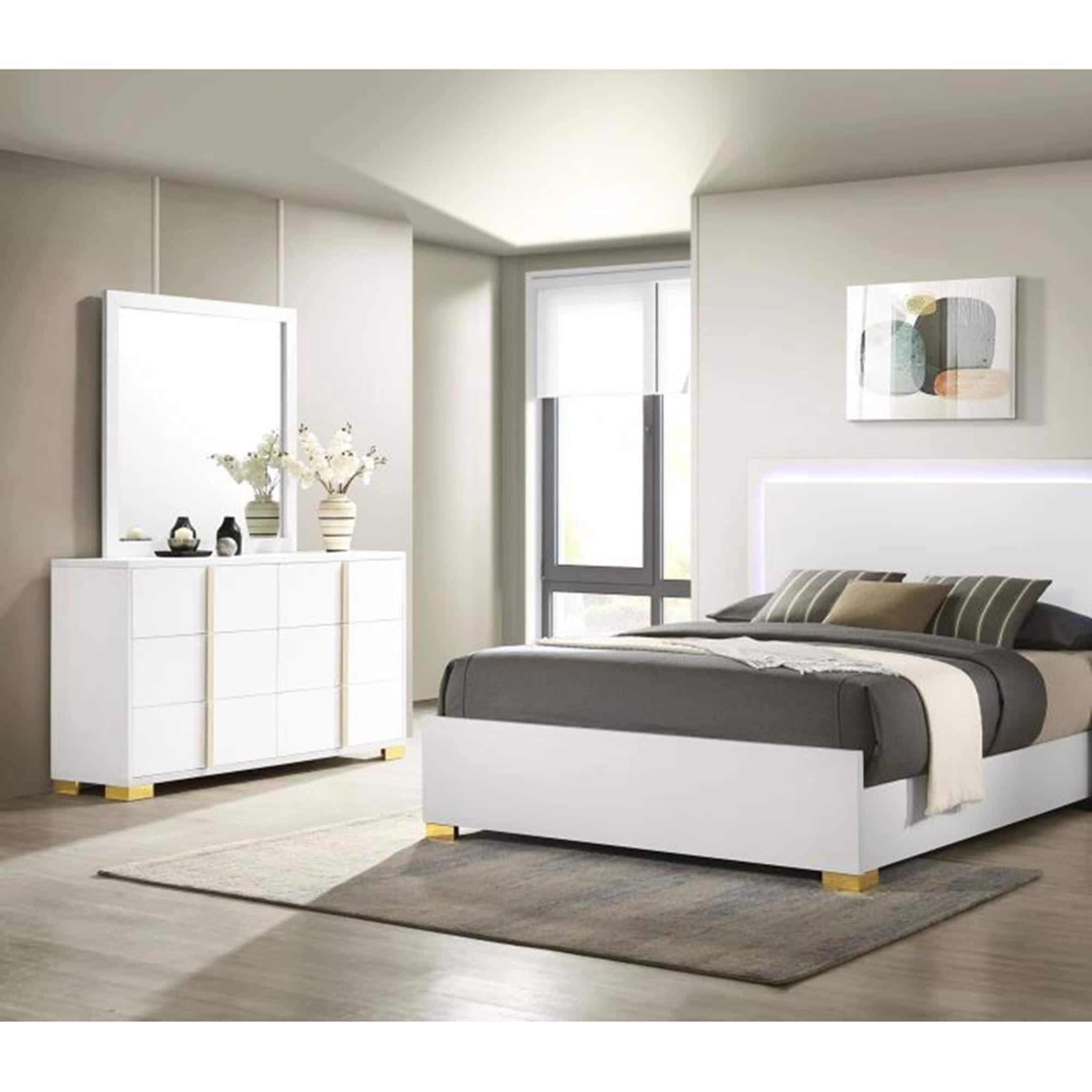 Pacific Landing Marceline 3-Piece Full Bedroom Set in White