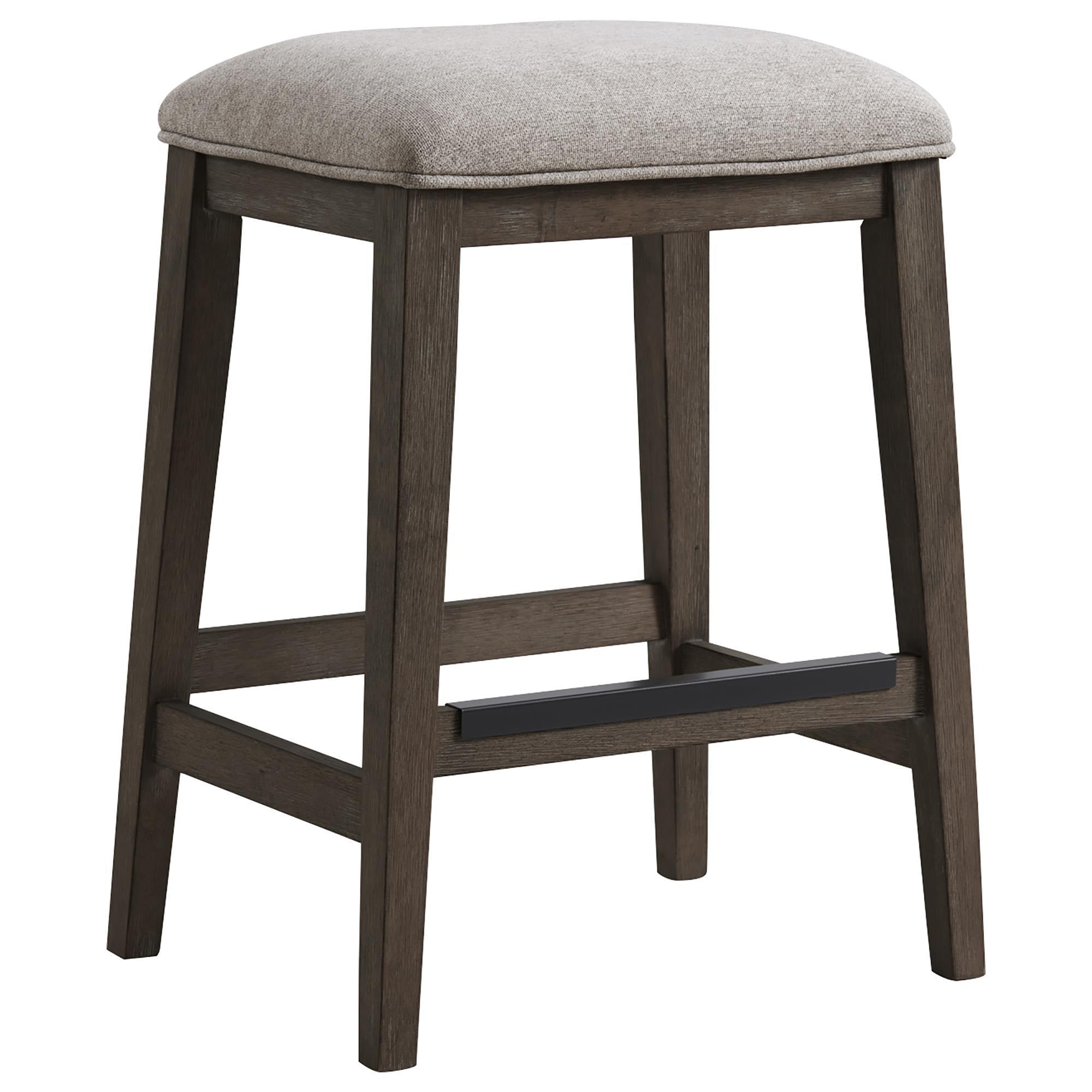 Hawthorne Furniture Hearst Backless Stool in Reclaimed Chevron