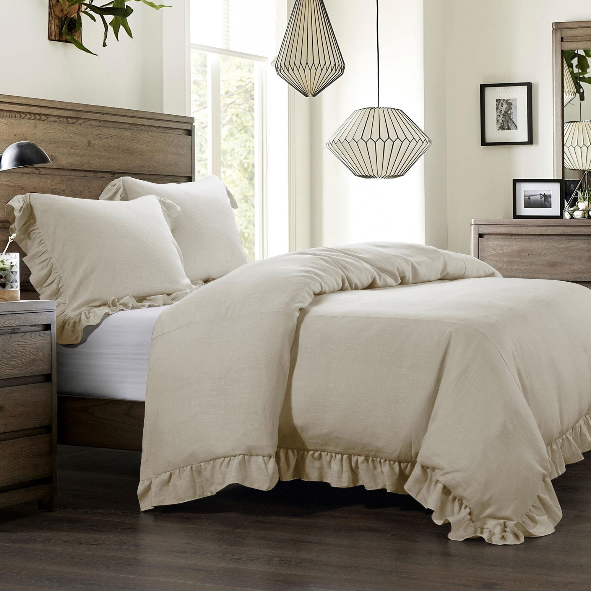 HiEnd Accents Lily 3-Piece Super King Comforter Set in Light Tan