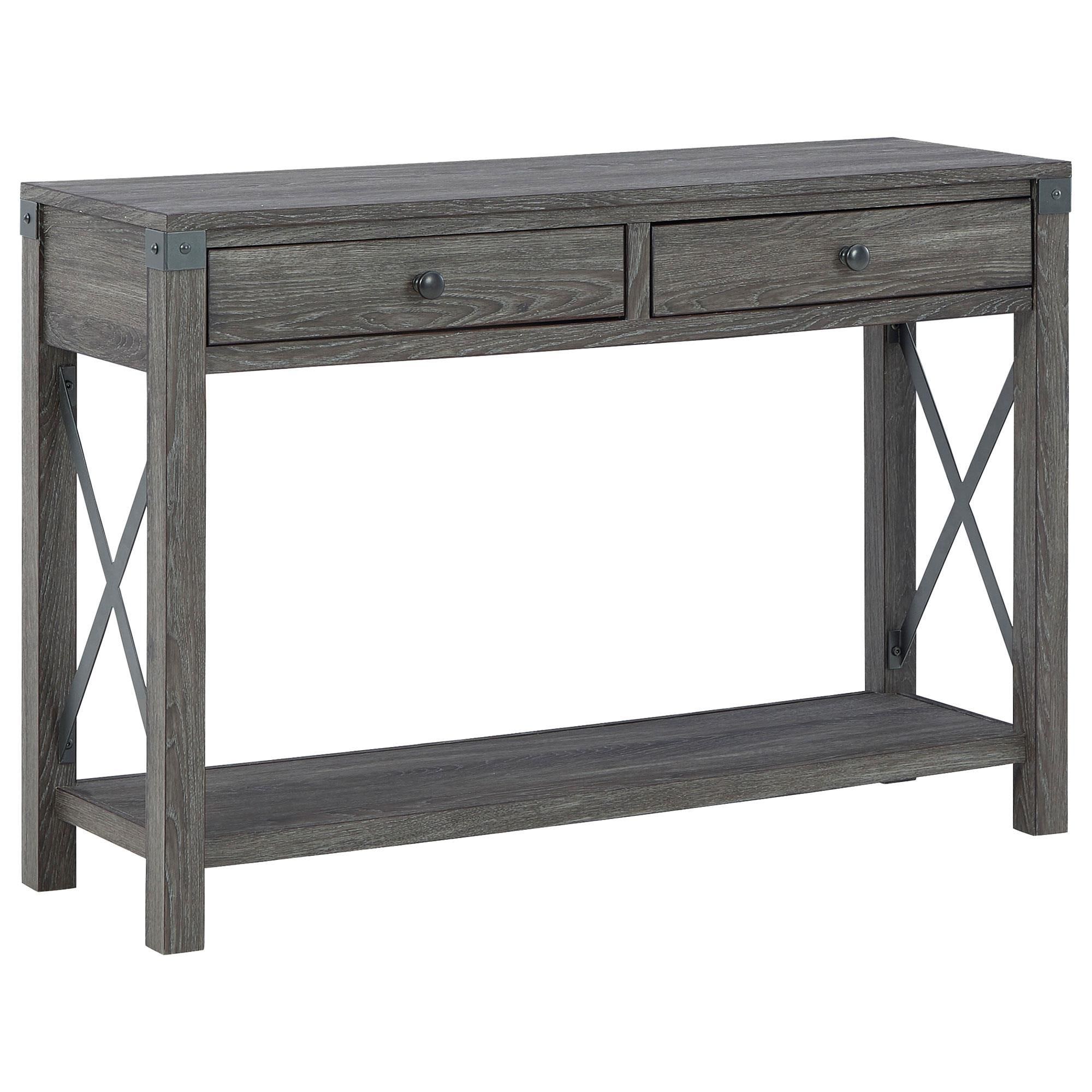 Ashley Freedan Console Sofa Table in Grayish Brown