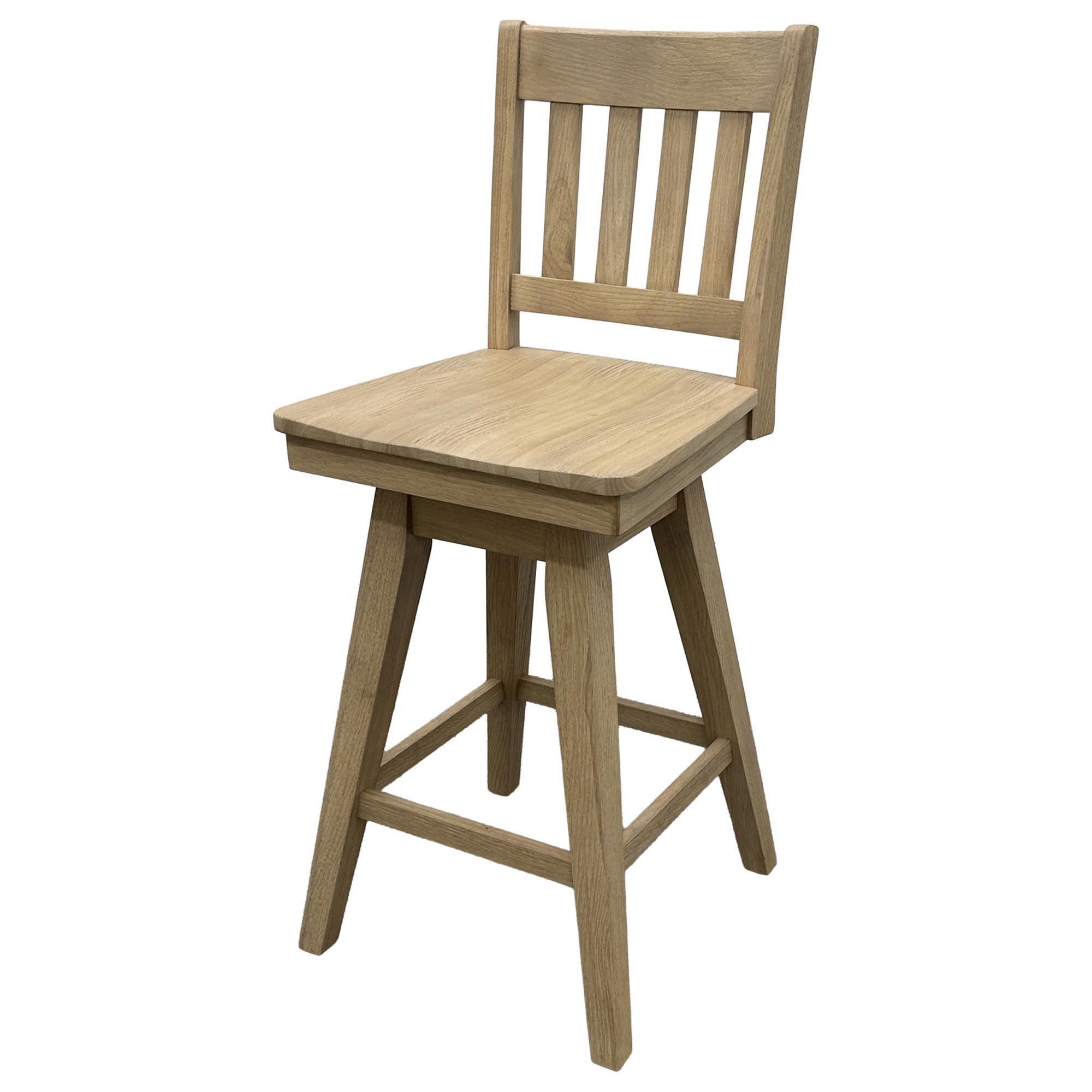 Hawthorne Furniture Solid Wood Slat Back Counter Stool in Natural