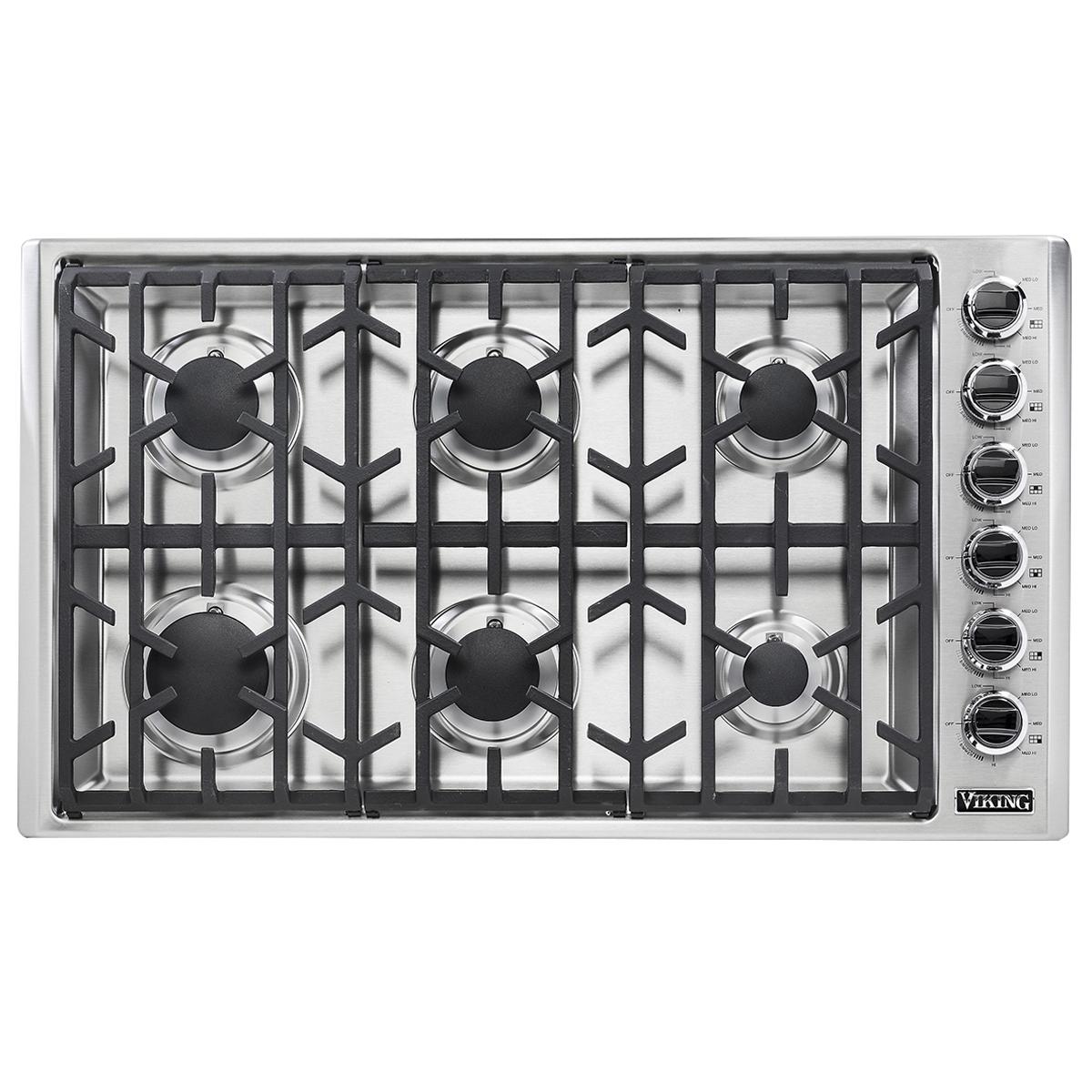 Viking Range 36" Professional Natural Gas Cooktop in Stainless Steel ...