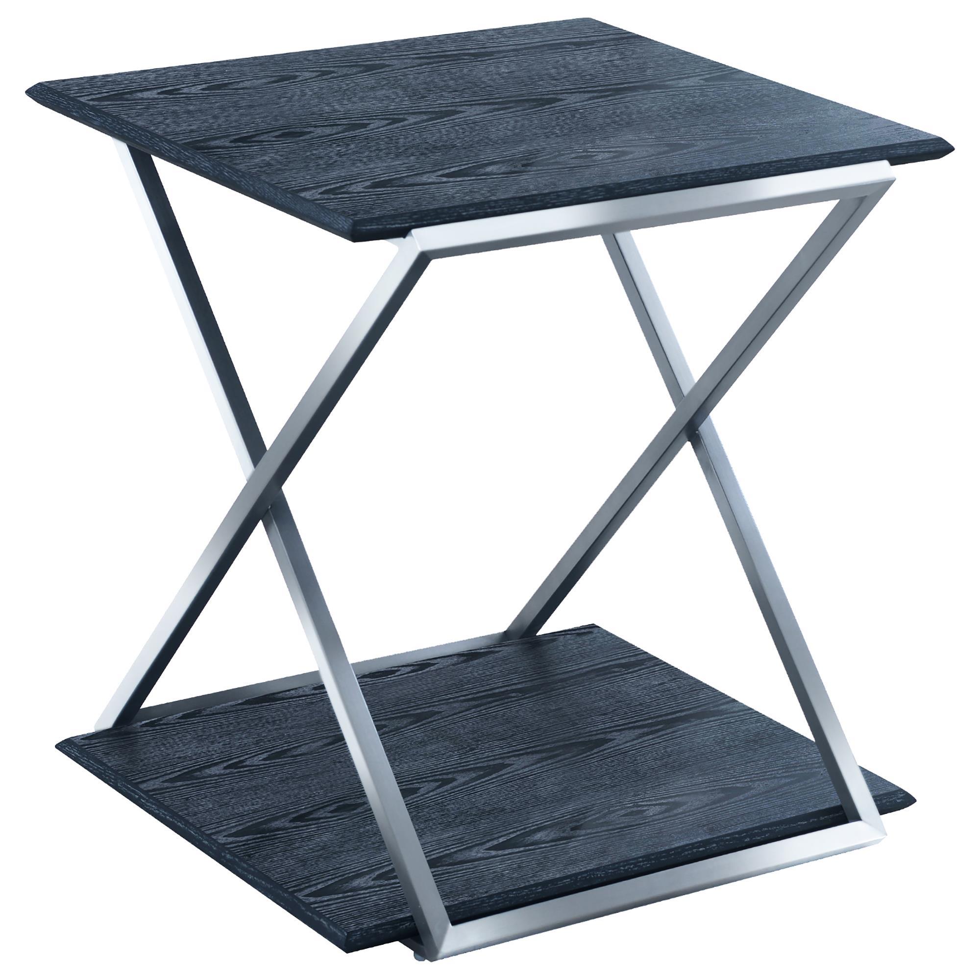 Blue River Westlake End Table in Brushed Stainless Steel