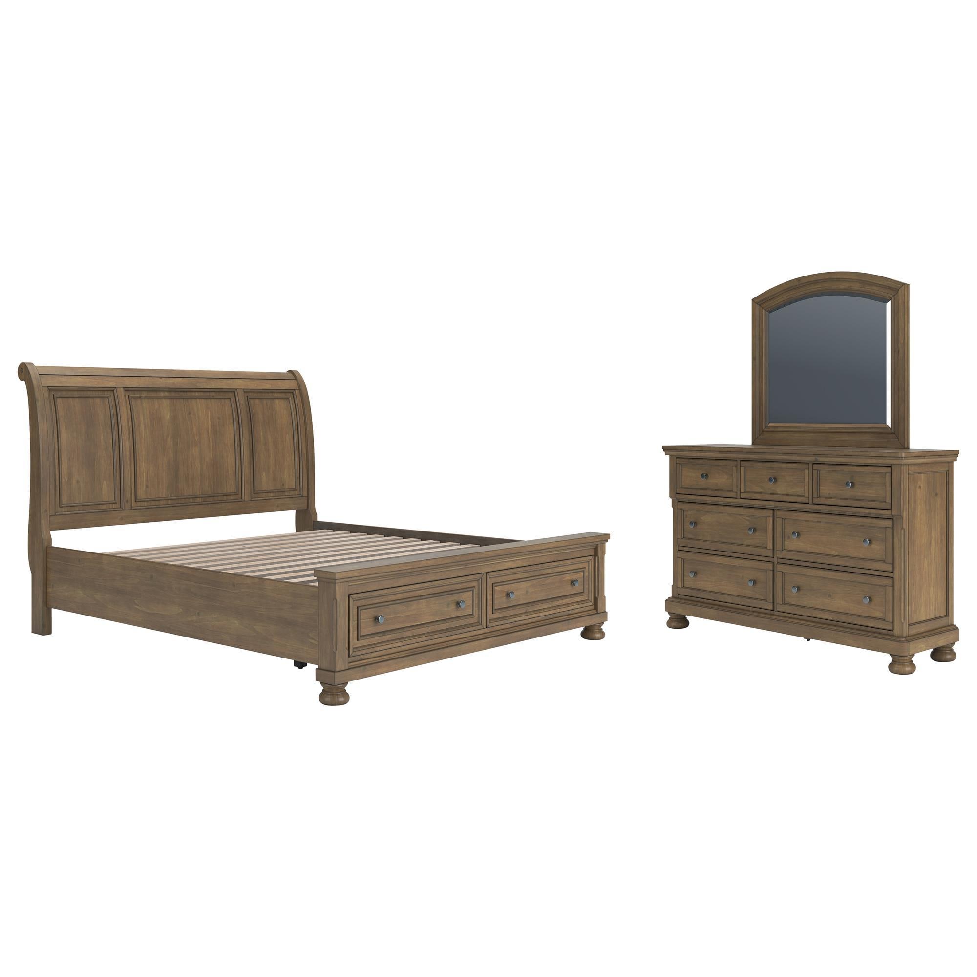 Ashley Feddinger 3-Piece King Storage Bedroom Set in Chestnut Brown
