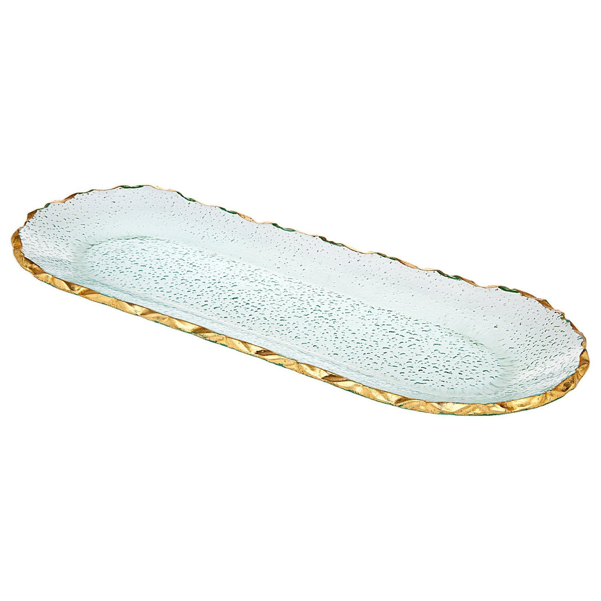 Godinger Silver Harper Long Oval Serving Platter in Clear and Gold