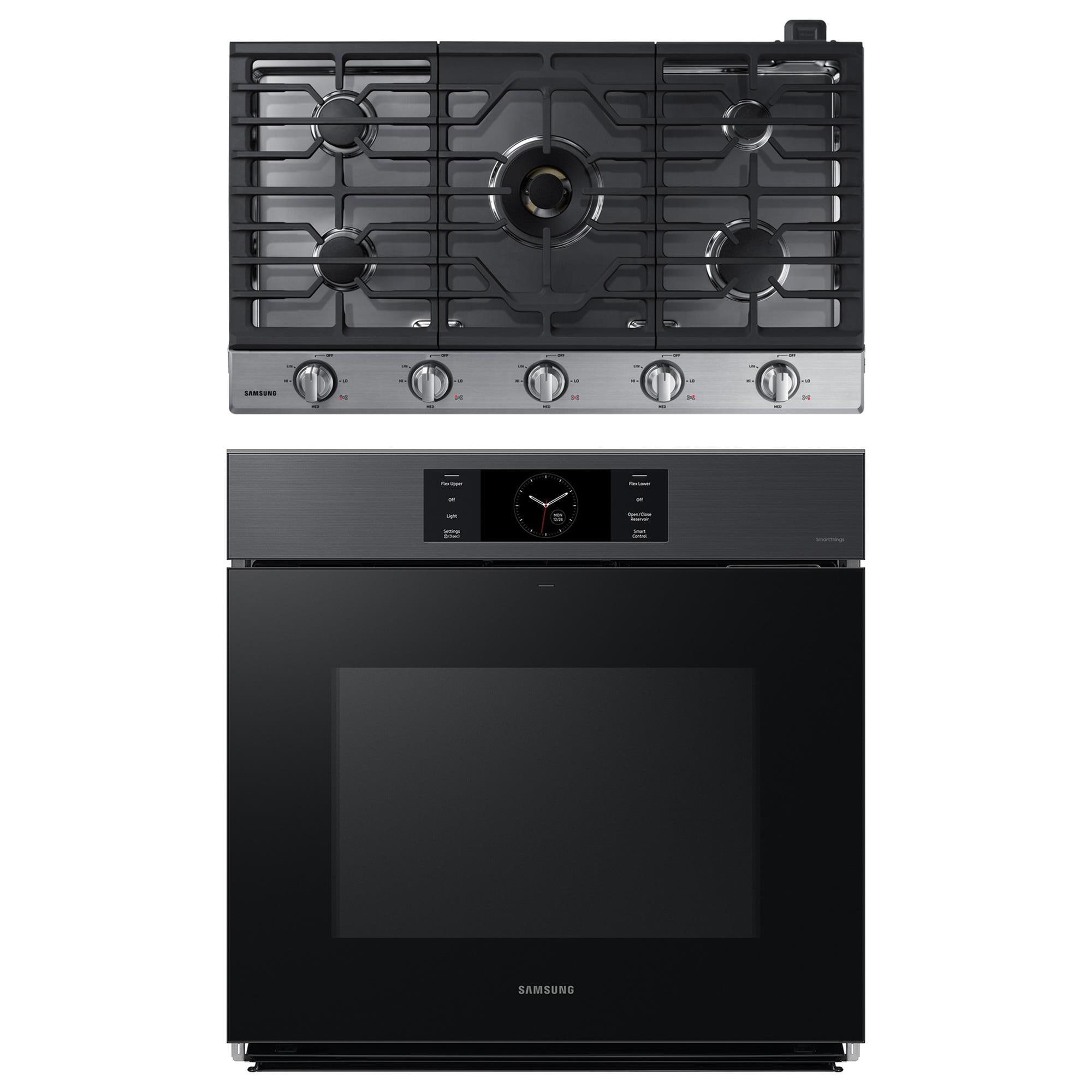 Samsung 2-Piece Kitchen Package with 30" Matte Black Single Wall Oven ...