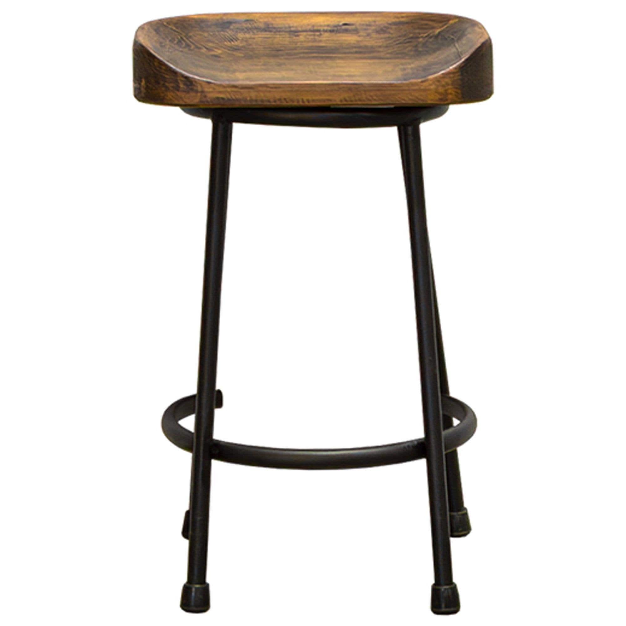 Rustic Root Travis Counter Height Stool in Saddle Brown