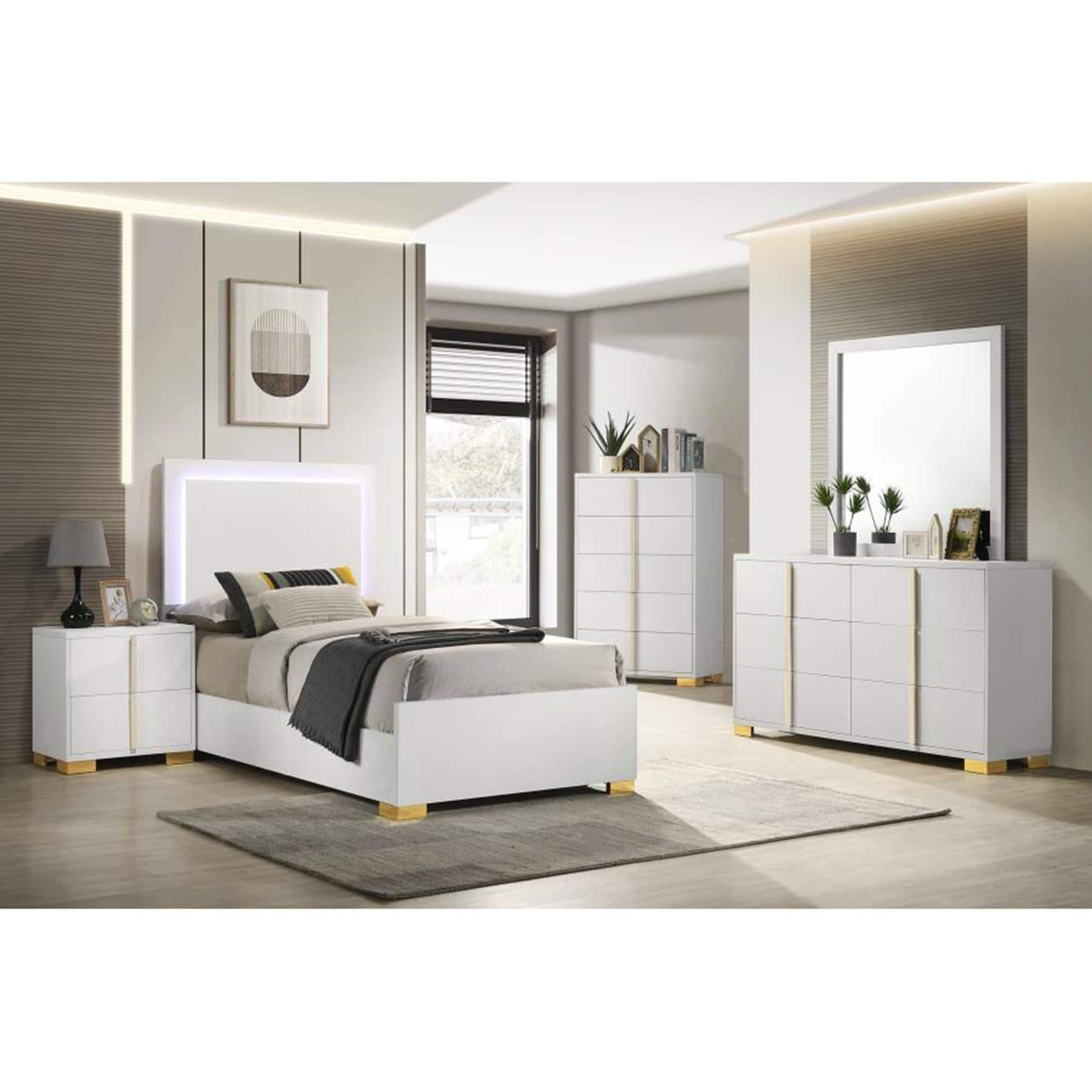 Pacific Landing Marceline 3-Piece Twin Bedroom Set in White