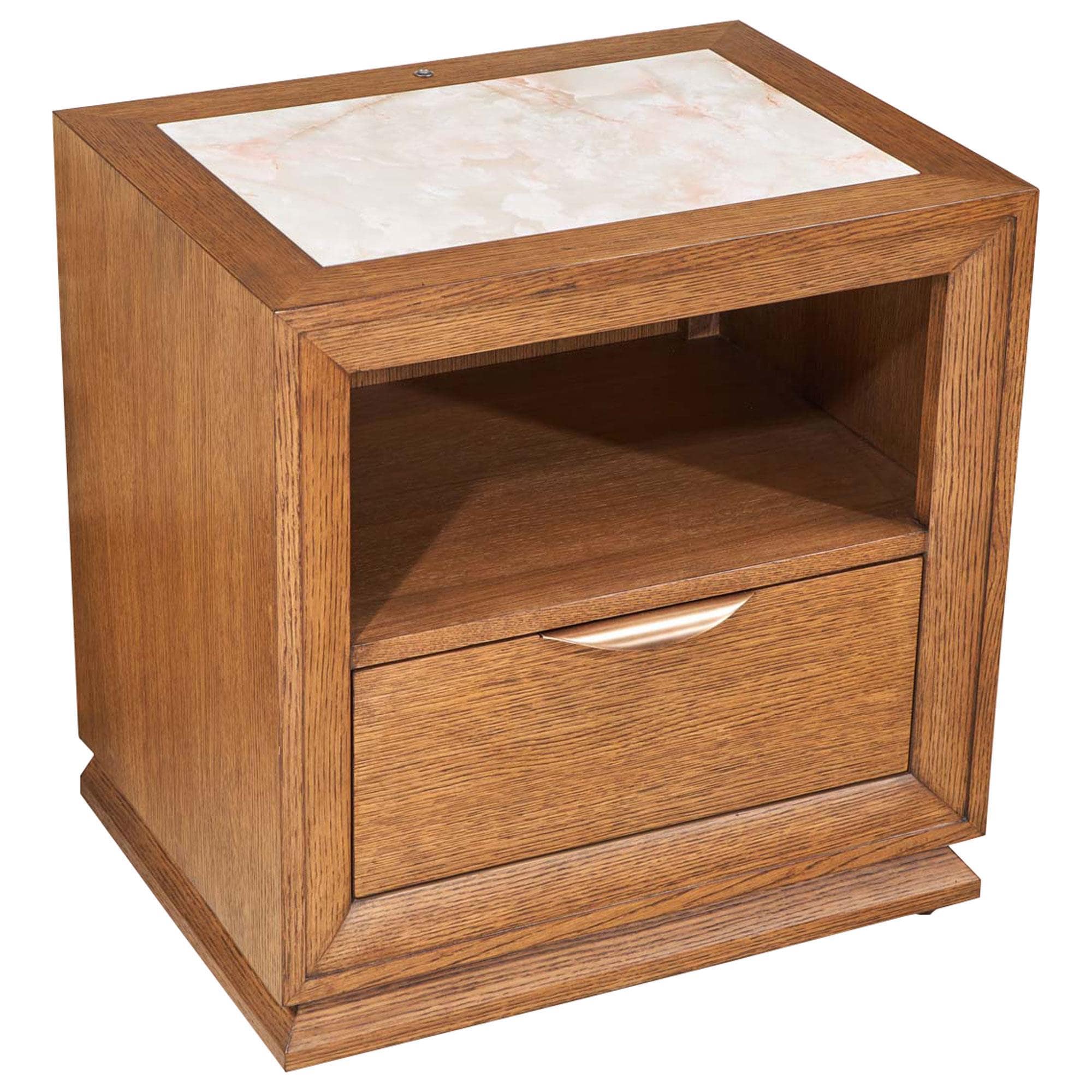 Vista Haus Portrait 1-Drawer Nightstand with LED Lights in Sienna Brown ...