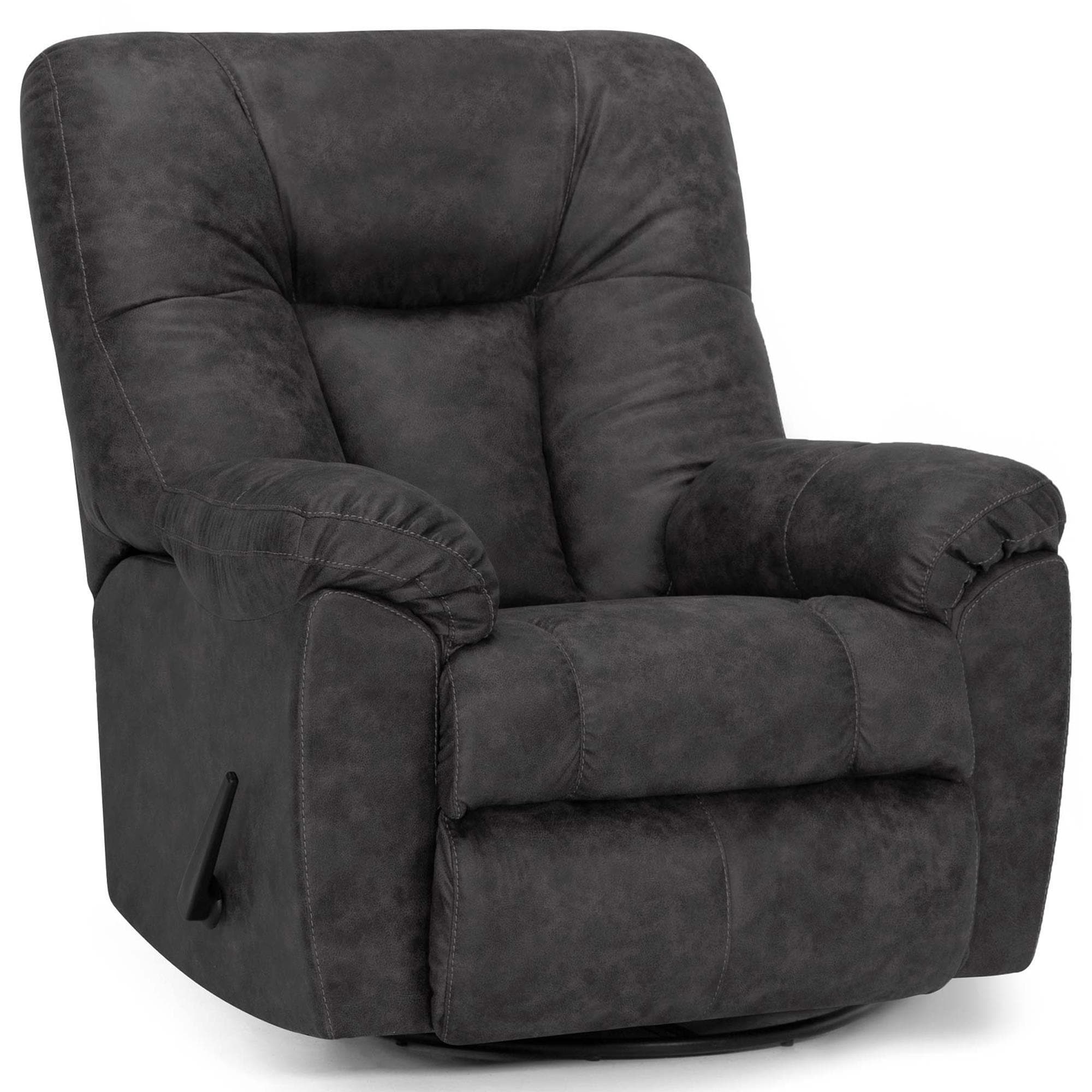 Moore Furniture Connery Manual Swivel Rocker Recliner in Amargo Slate