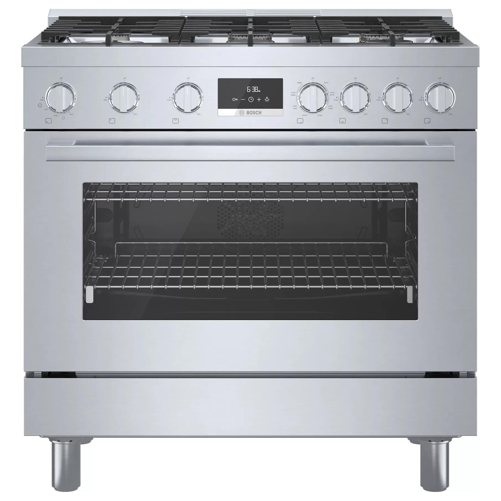 Bosch 36" Freestanding Dual Fuel Range in Stainless Steel | NFM