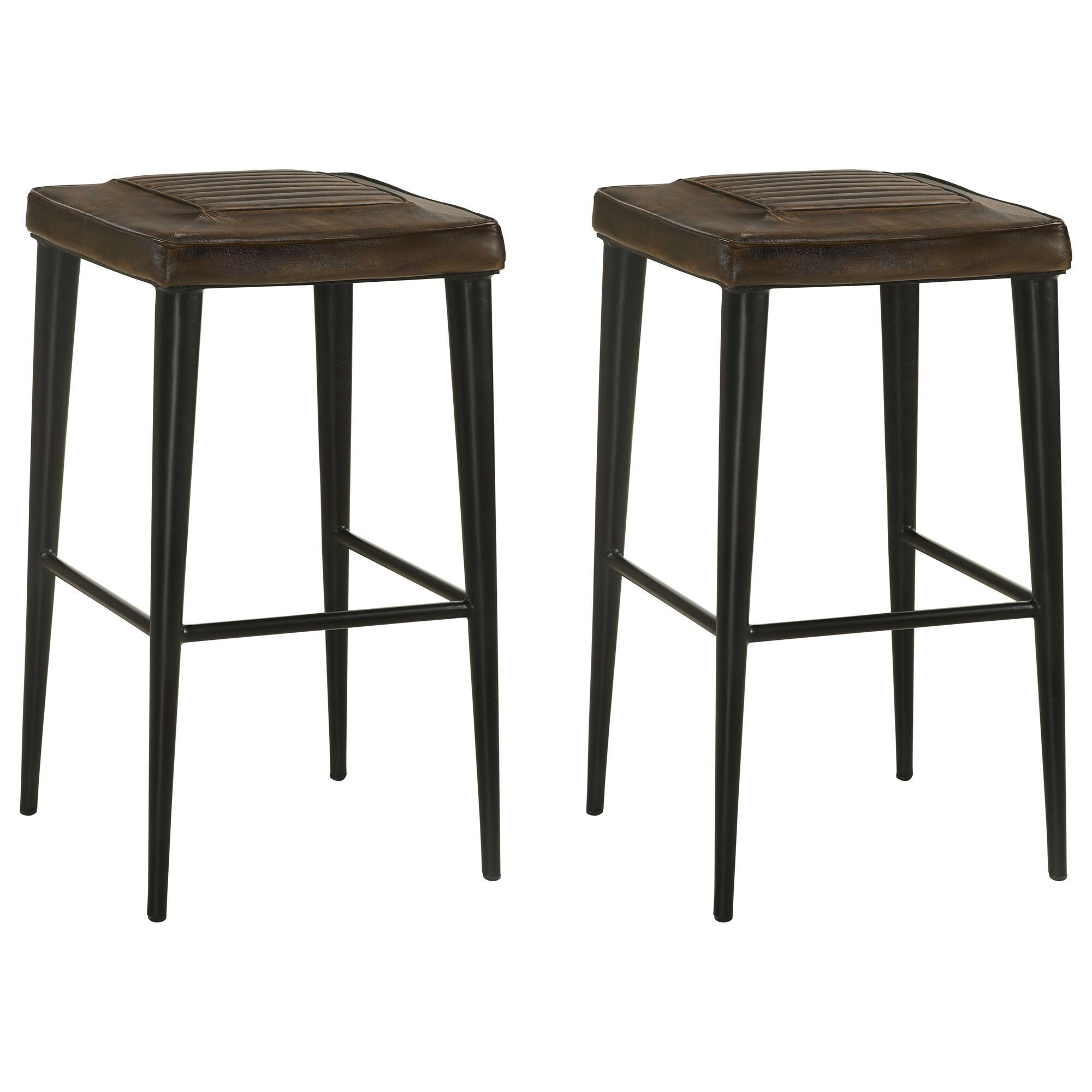 Pacific Landing Alvaro Bar Stool in Brown (Set of 2) | NFM