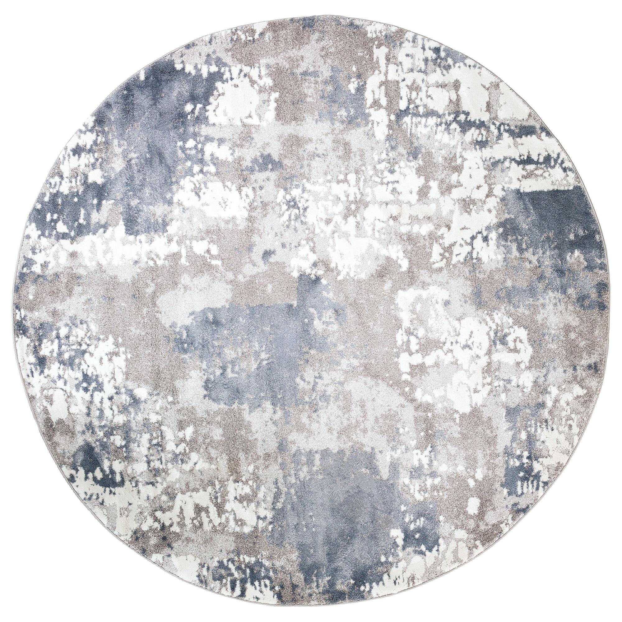 Surya Venice VNE-2306 7'9" Round Denim, Blue and Ivory Area Rug