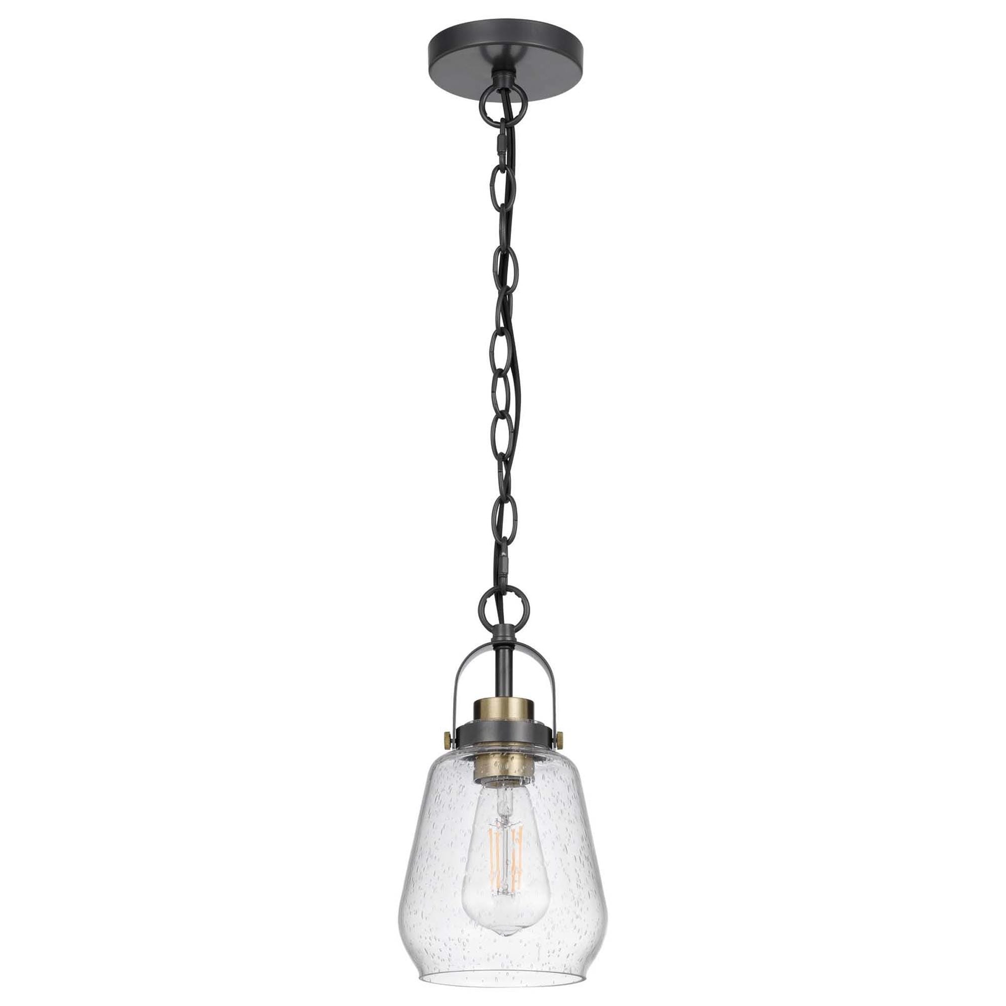 Cal Lighting Kavala 1-Light Pendant Light in Black and Antique Brass