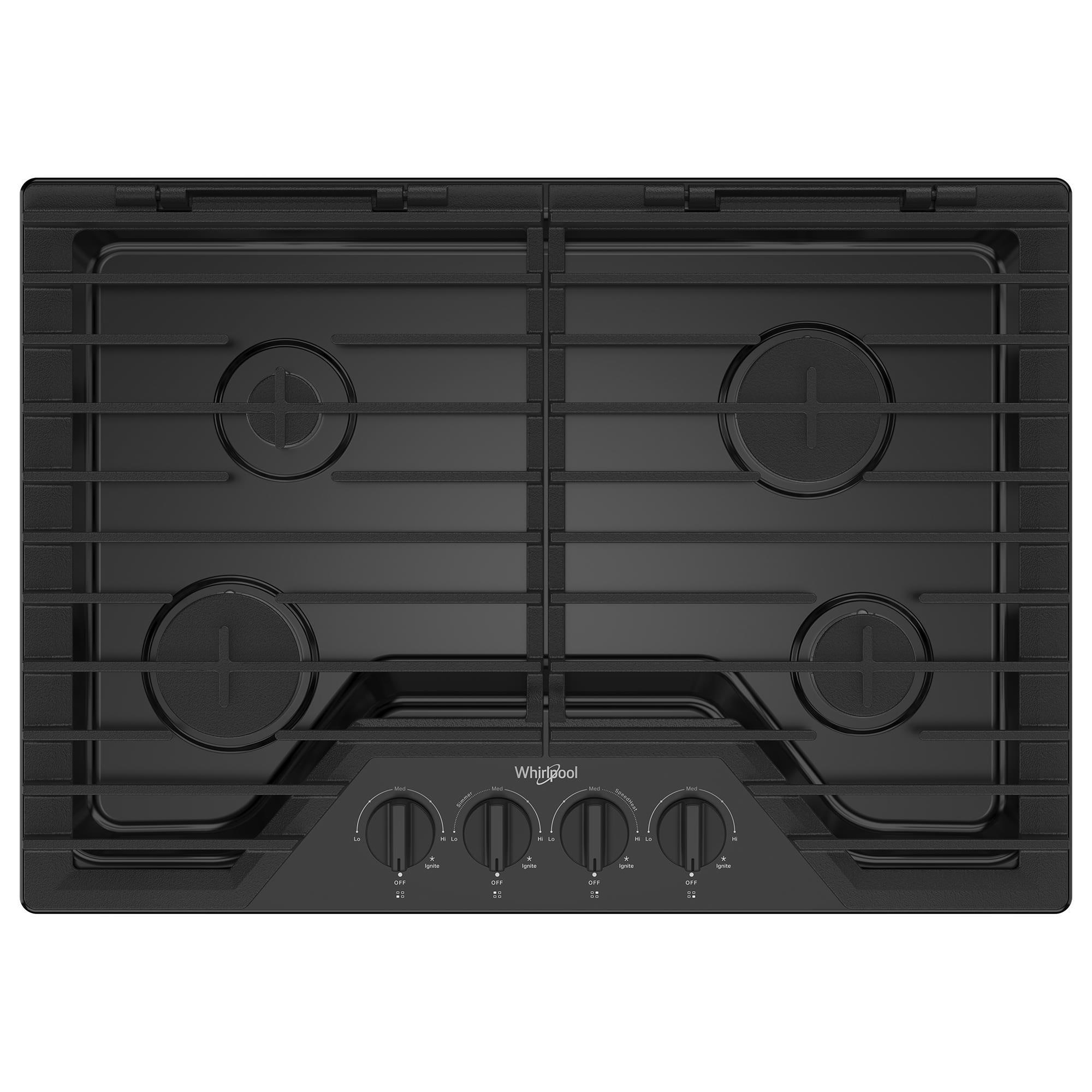 Whirlpool 30" Gas Cooktop with 4 Burner in Black