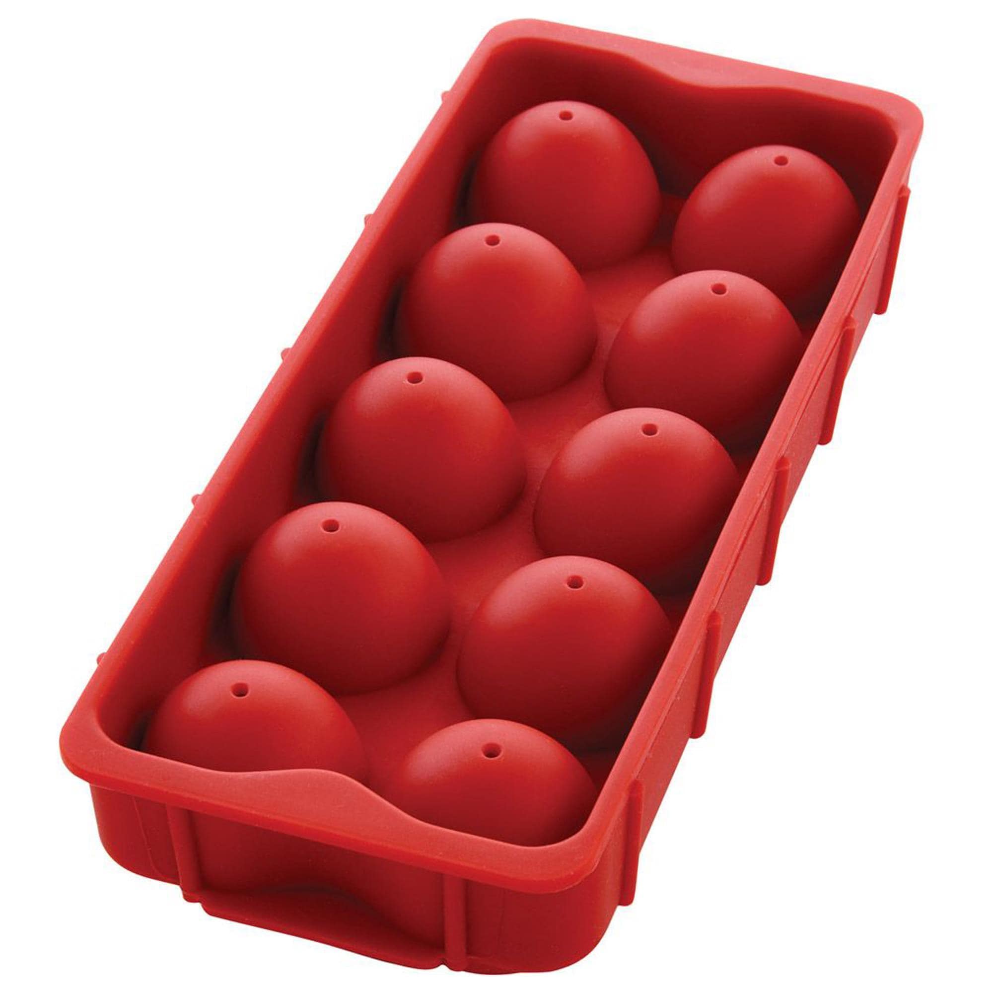 HIC Kitchen Cannonball Ice Tray in Dark Red
