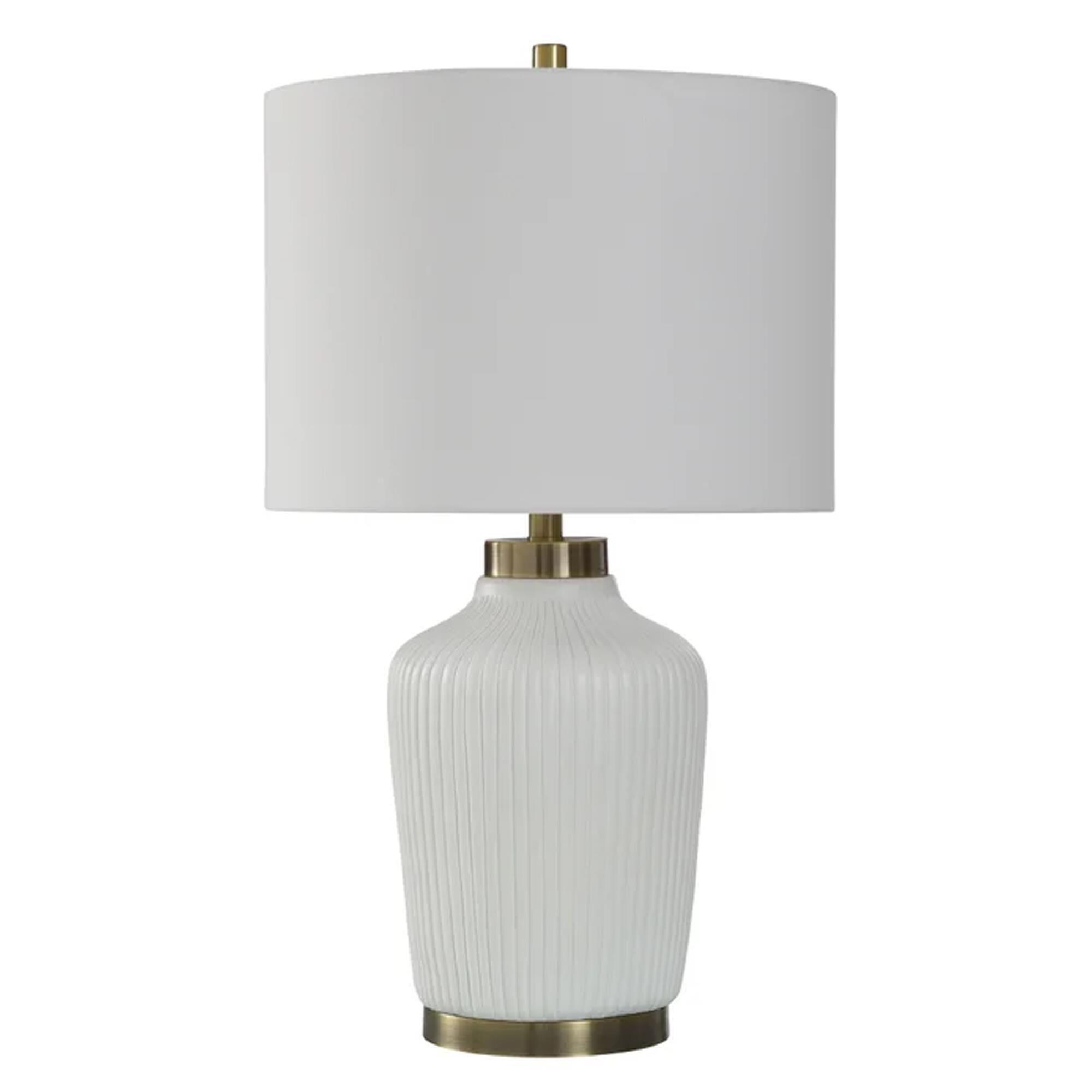 Flair Industries Satin Halifax & Gold Table Lamp