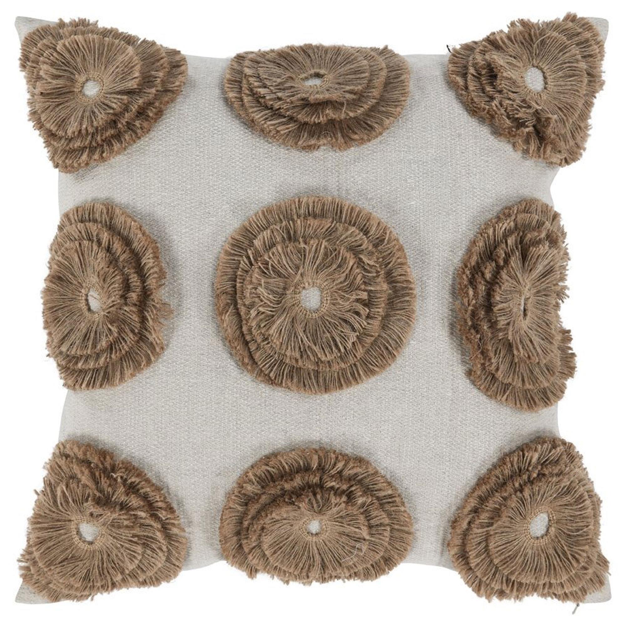 Classic Home Halston 22" Square Throw Pillow in Natural