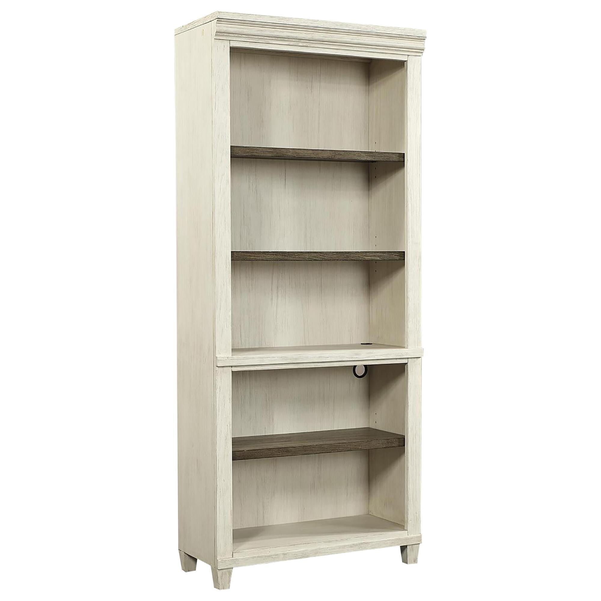 Riva Ridge Caraway Open Bookcase in Aged Ivory