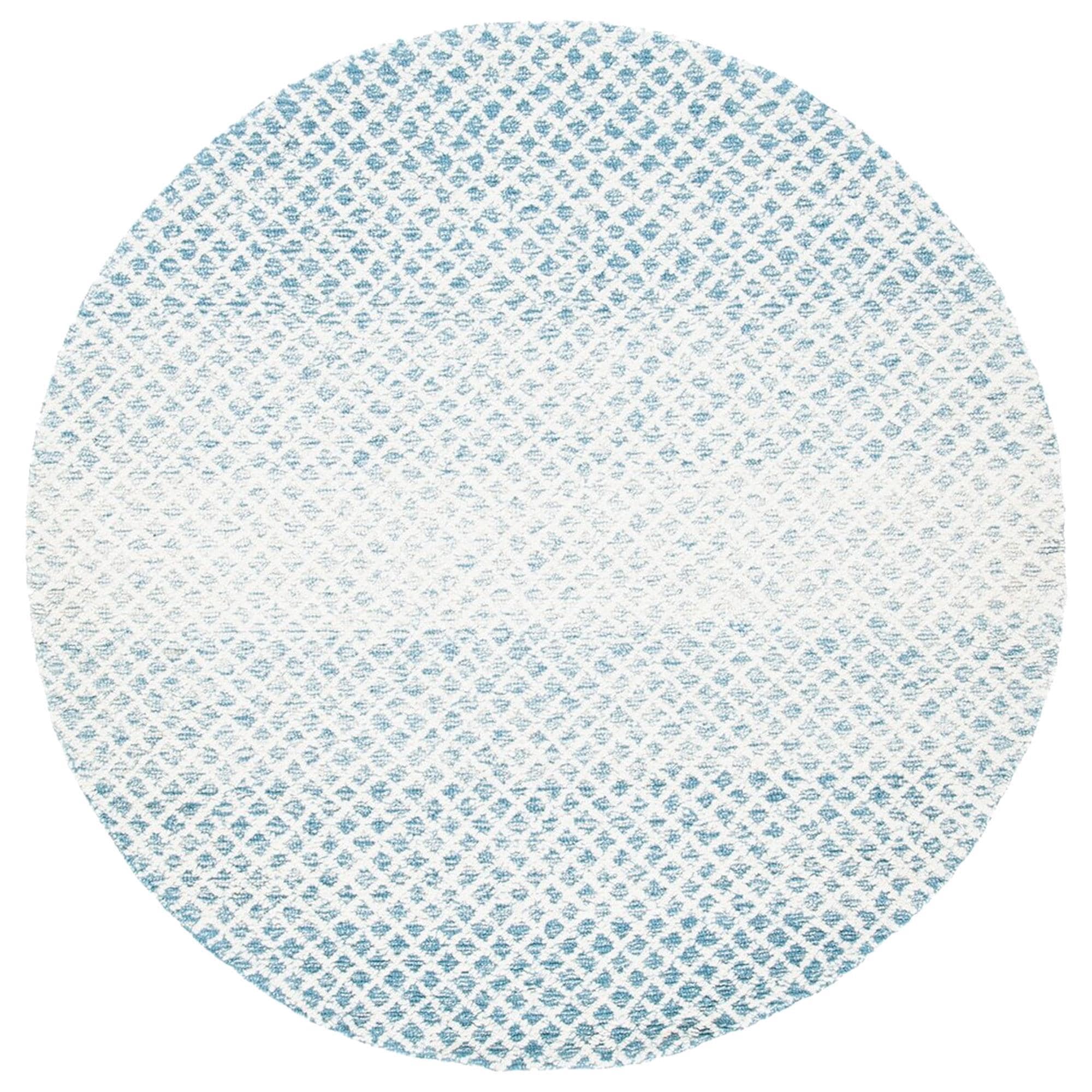 Safavieh Micro-Loop MLP353M 5' Round Blue and Ivory Area Rug