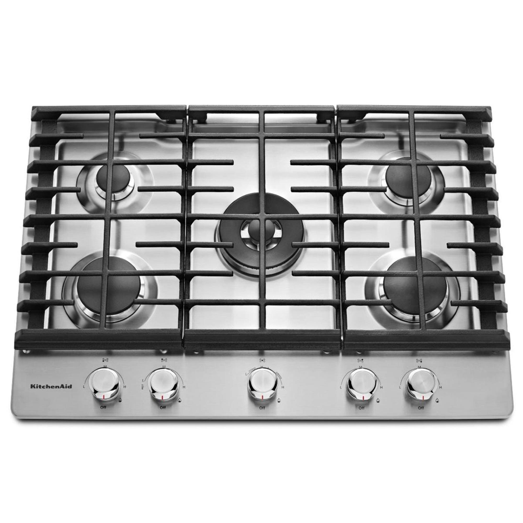 KitchenAid 30'' 5-Burner Gas Cooktop | Nebraska Furniture Mart