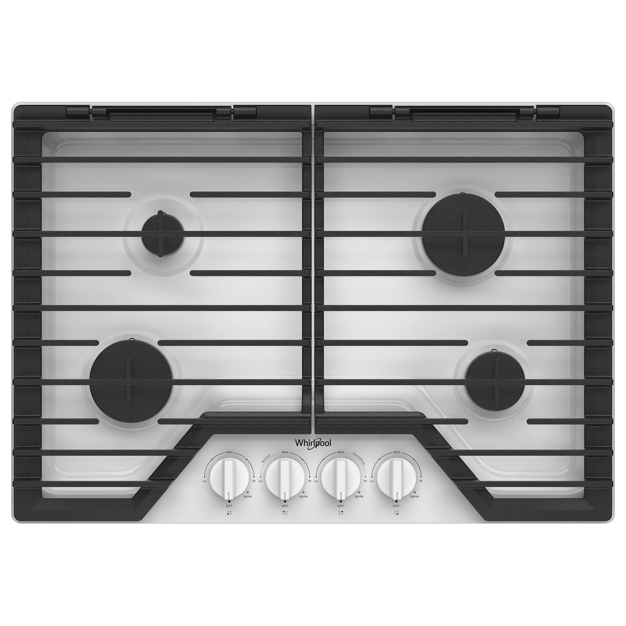 Whirlpool 30" Gas Cooktop with 4 Burner in White