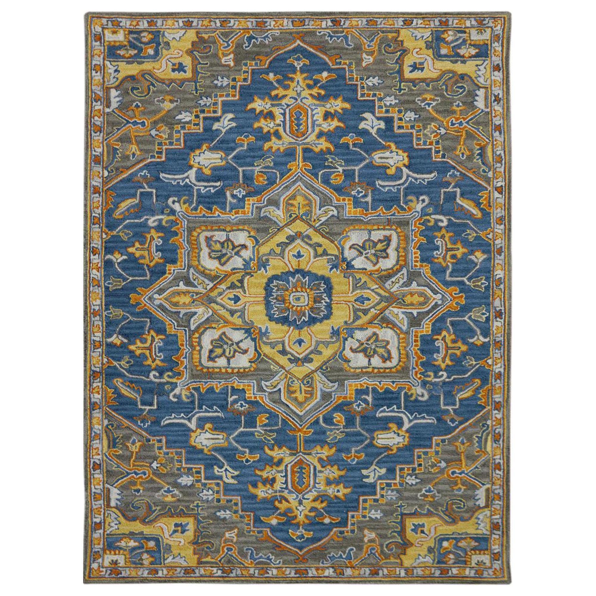 Amer Rugs Boho 5' x 8' Blue and Yellow Area Rug