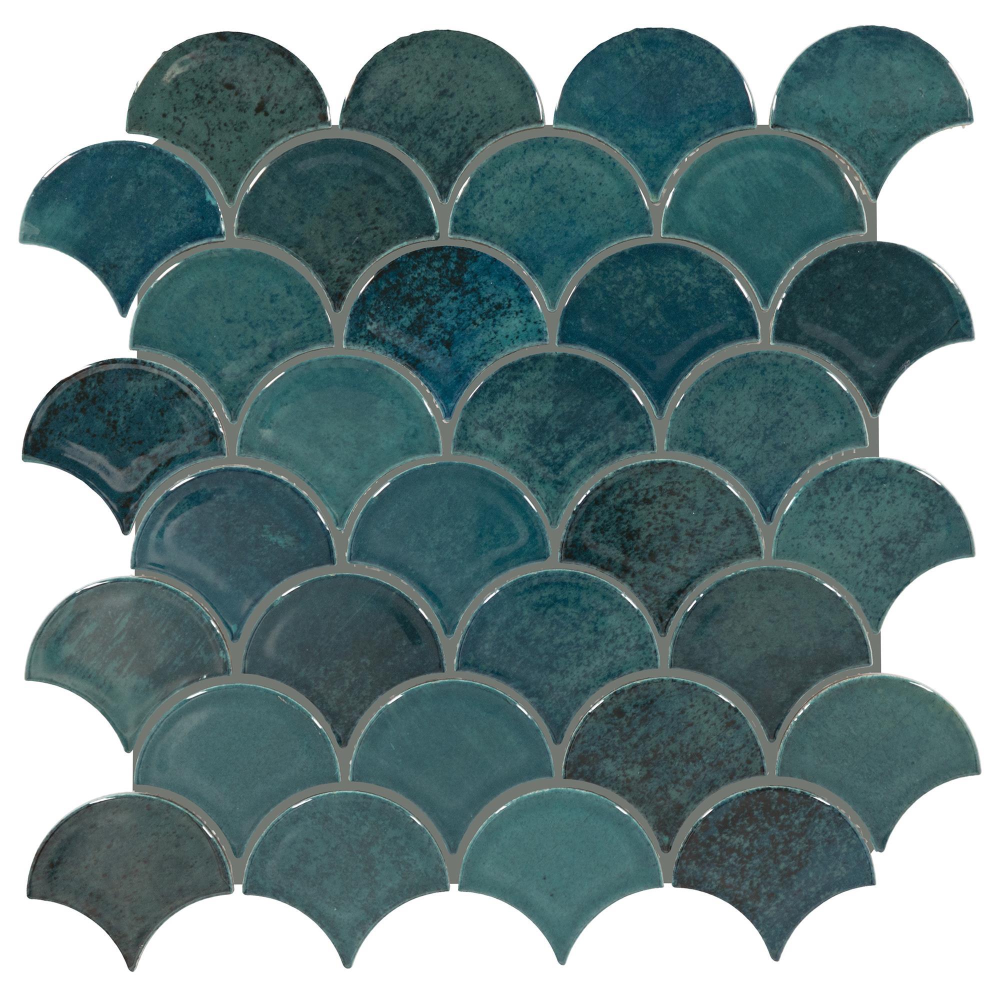 Dal-Tile Miramo Horizon 3" Fan Undulated on 13.25" x 12.75" Ceramic ...