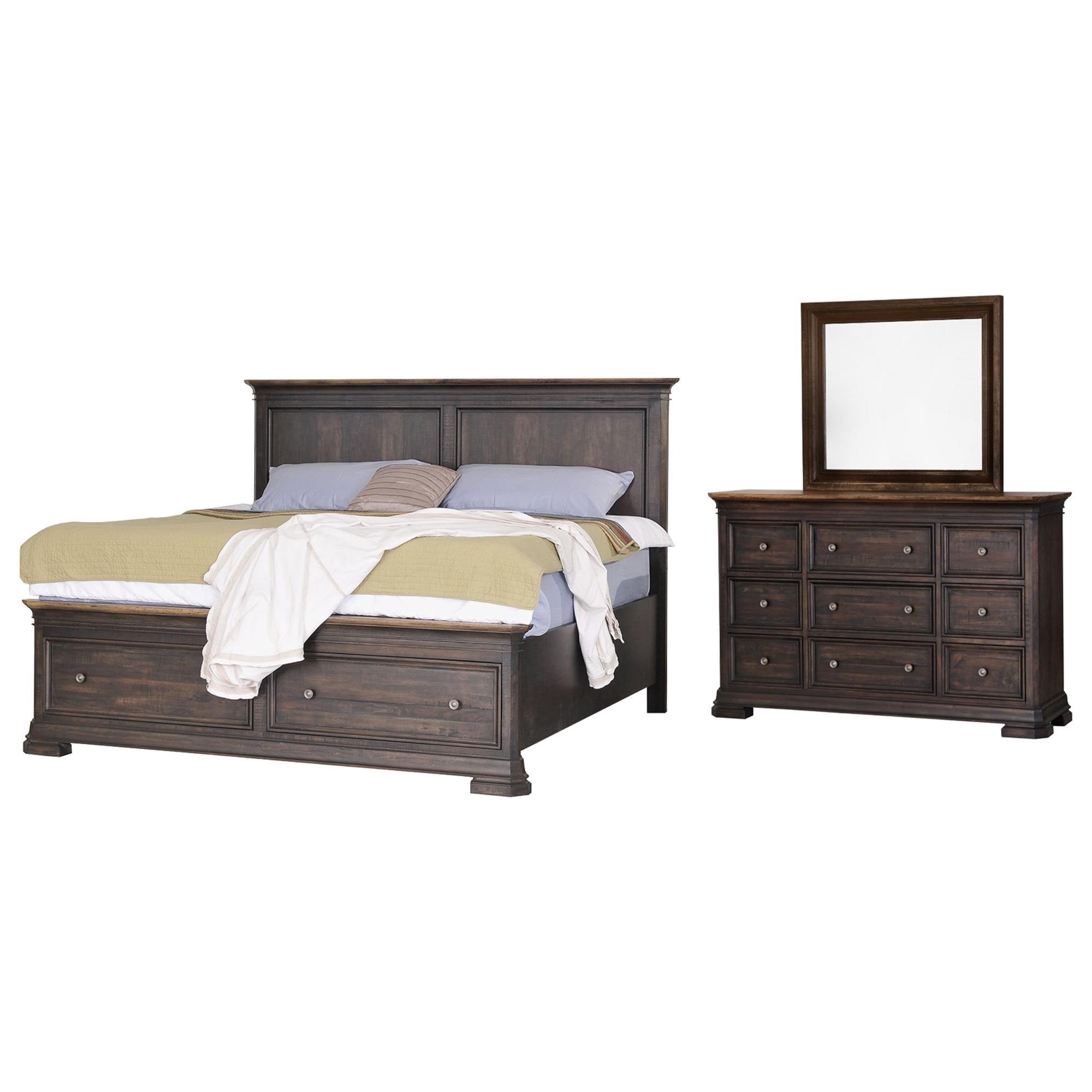 Cedar and Sage Grand Louie 3-Piece King Storage Bedroom Set in Misty ...