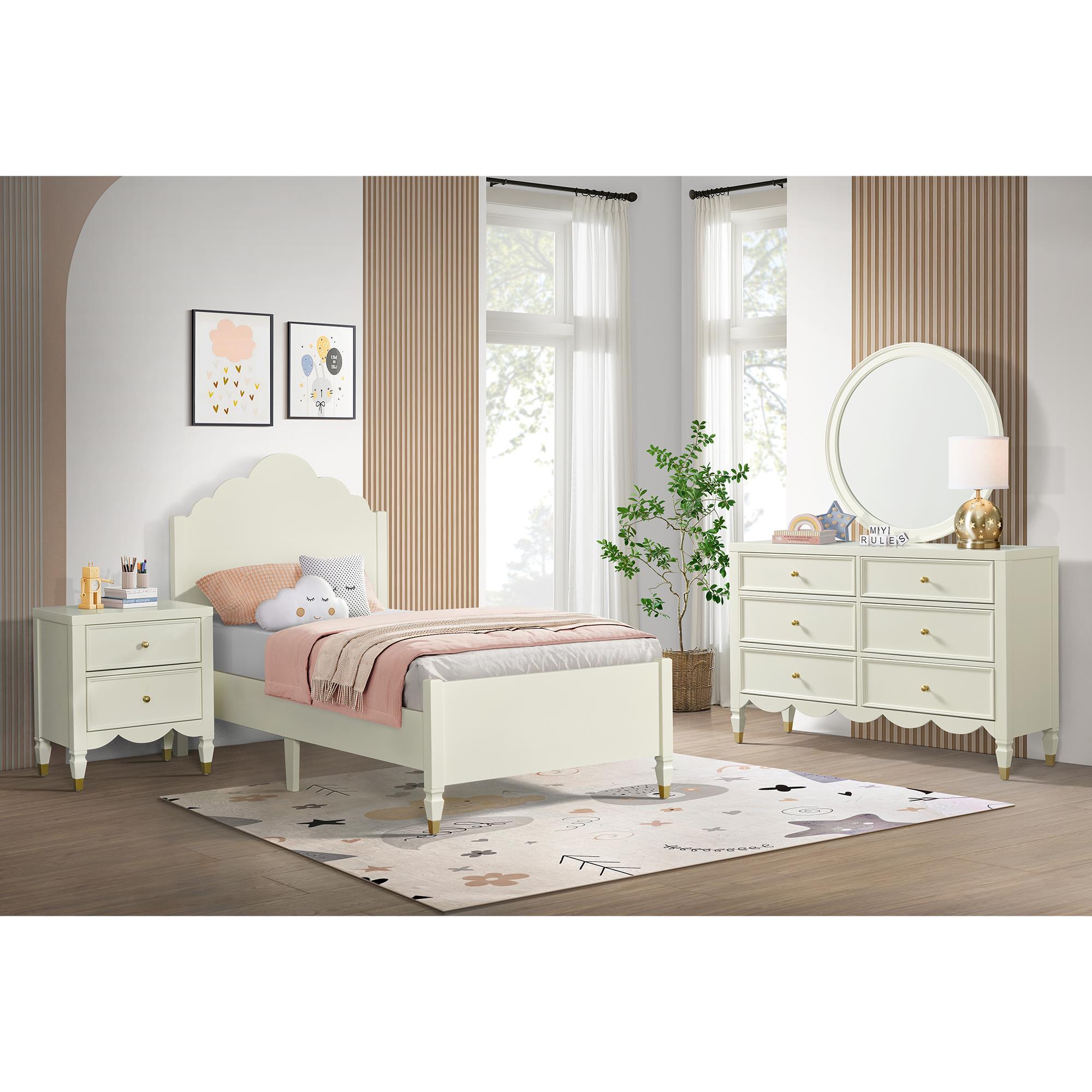 Forma & Co Olivia 4-Piece Full Panel Bedroom Set in French White