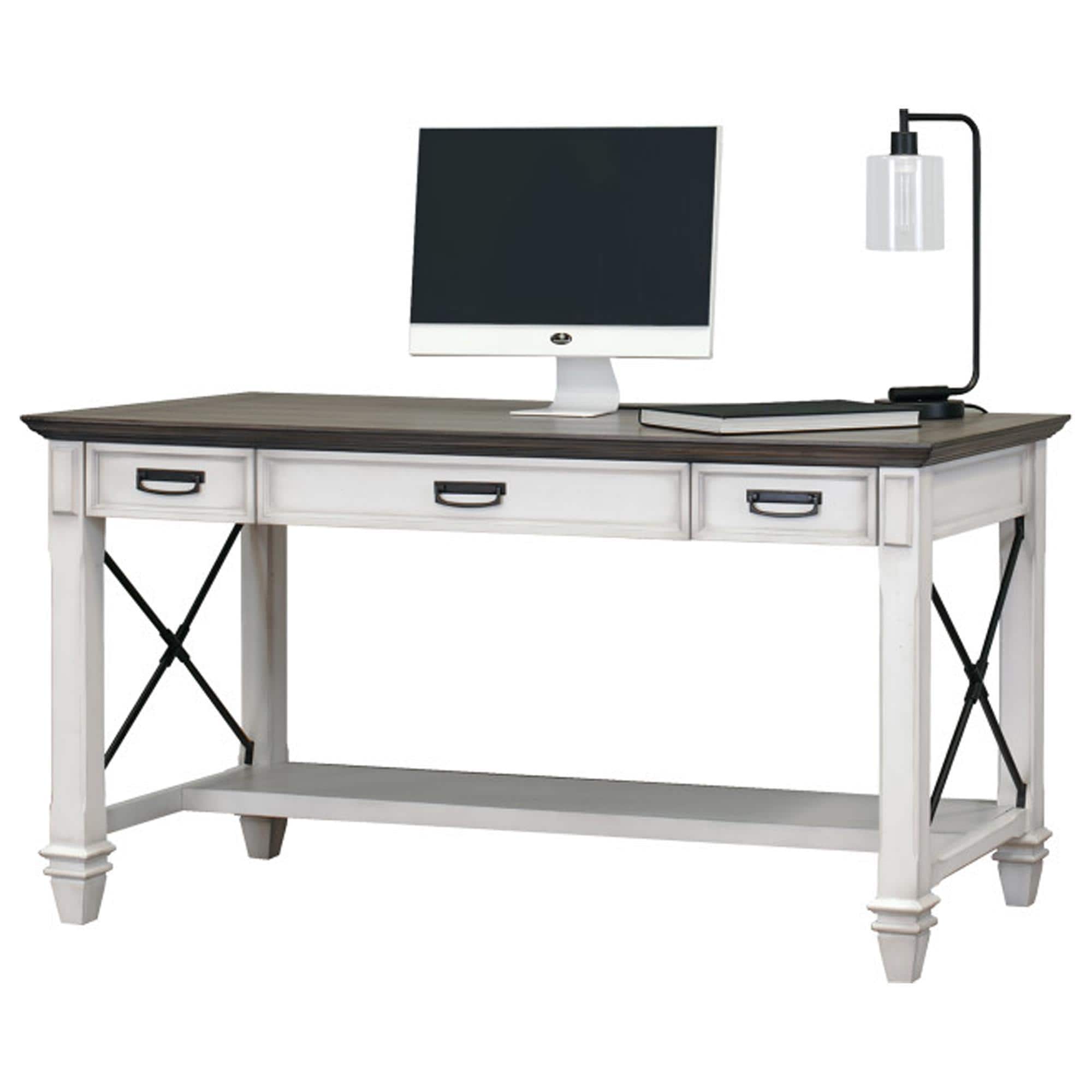 Wycliff Bay Hartford Writing Table in White and Black | Nebraska ...