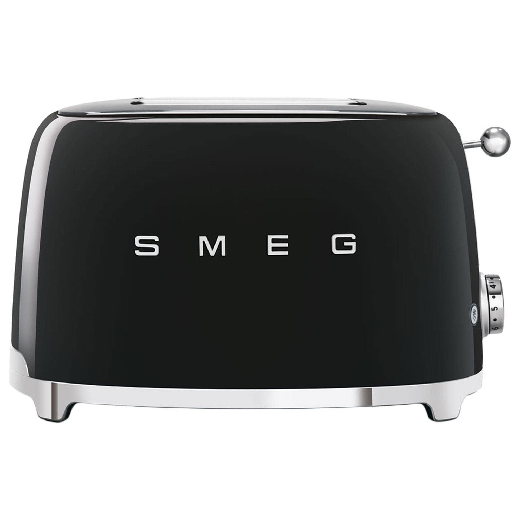 SMEG 2-Slice Retro Style Toaster in Black and Stainless Steel