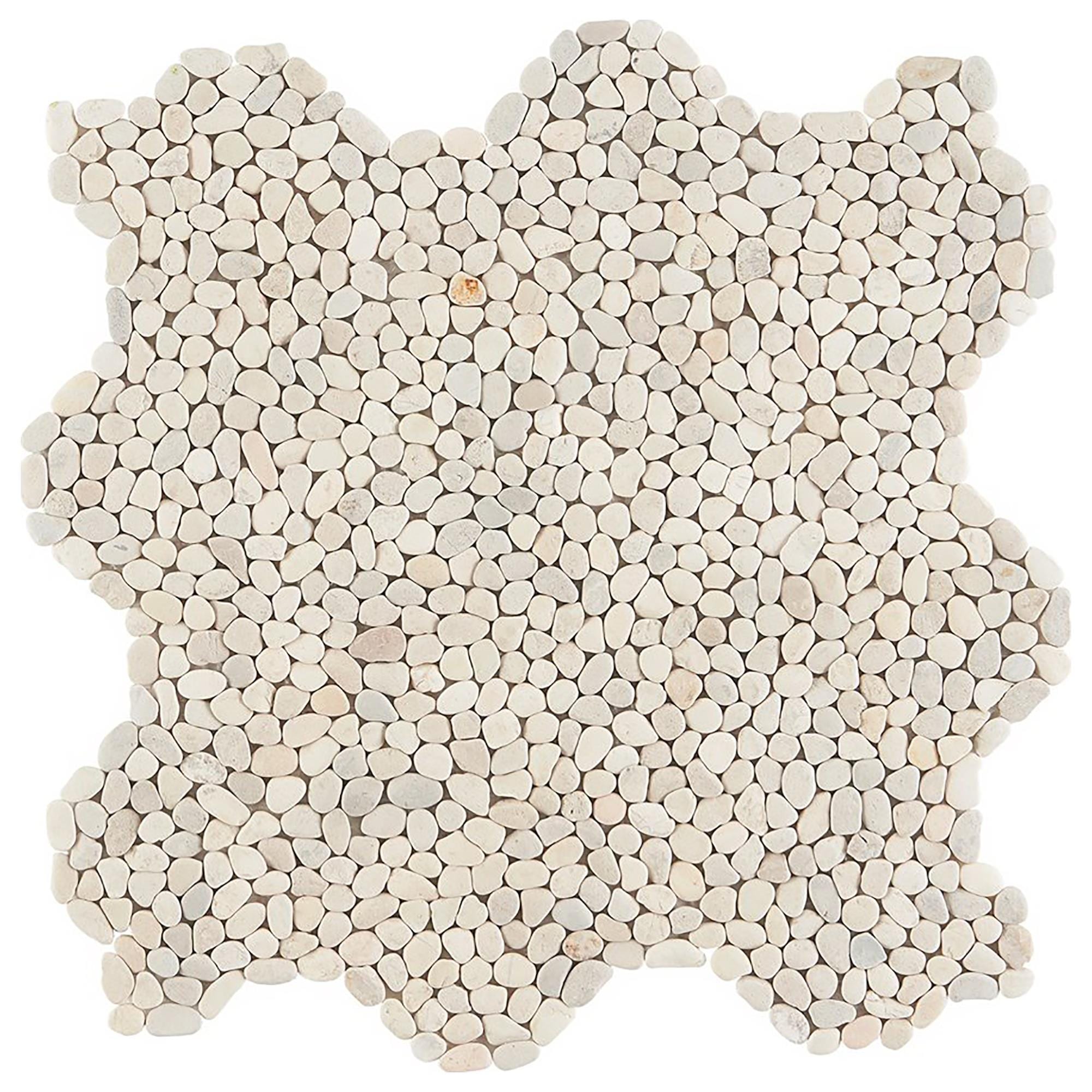 Soho Studio Pebblestone Lovina White Micro 12" x 12" Natural Stone ...