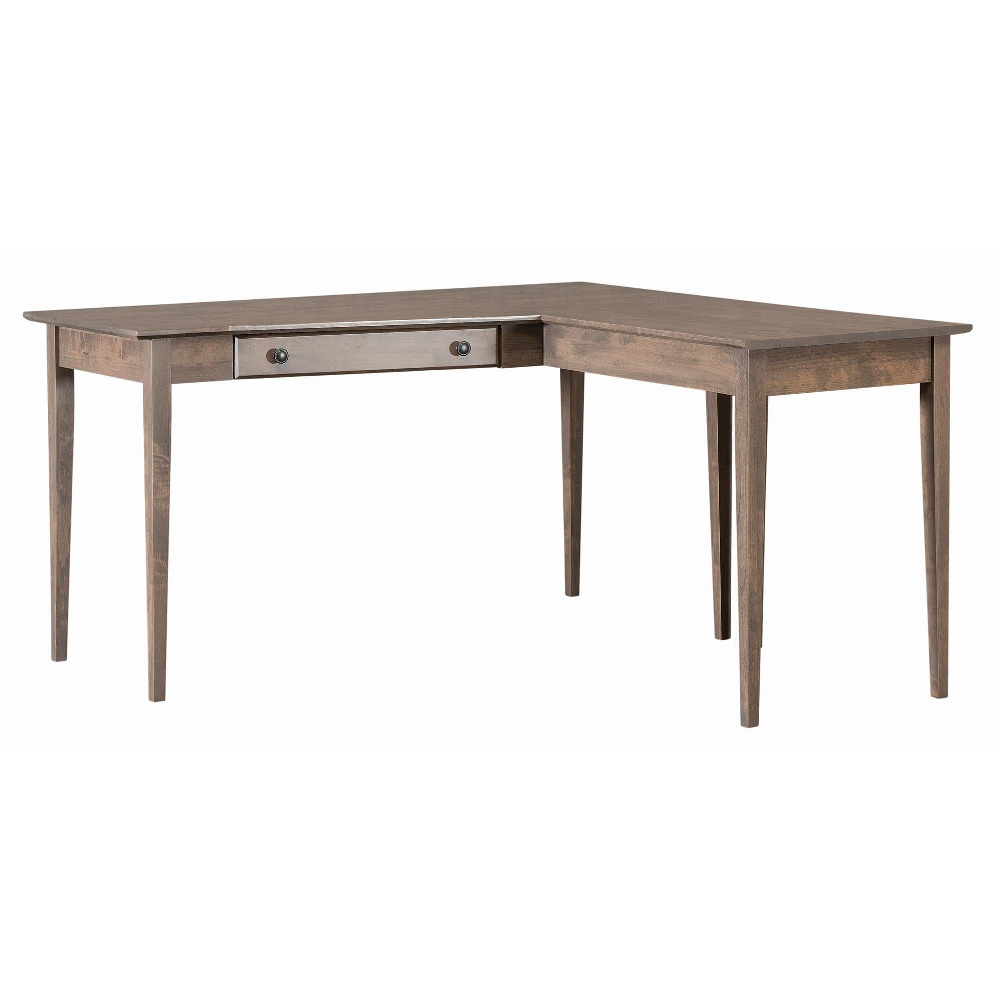 Archbold Furniture Wedge Desk with Right Return in Driftwood