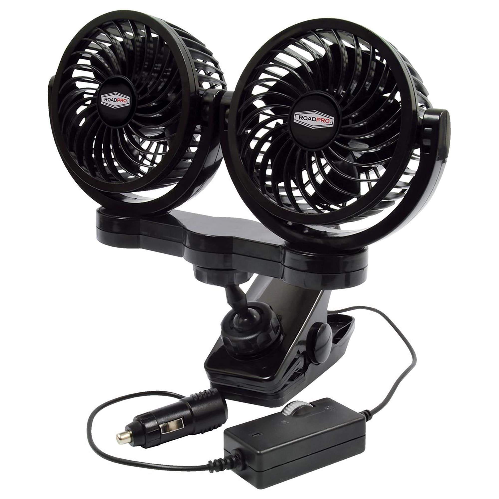 RoadPro 12-Volt Dual Fan With Mounting Clip
