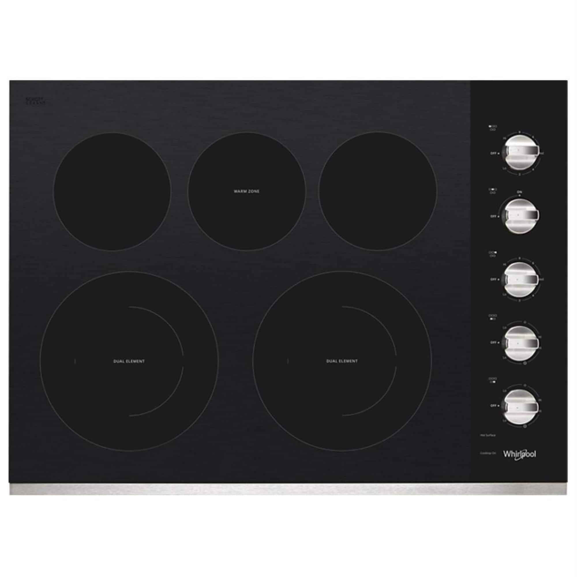 Whirlpool 30" Electric Cooktop Ceramic Top in Stainless Steel ...