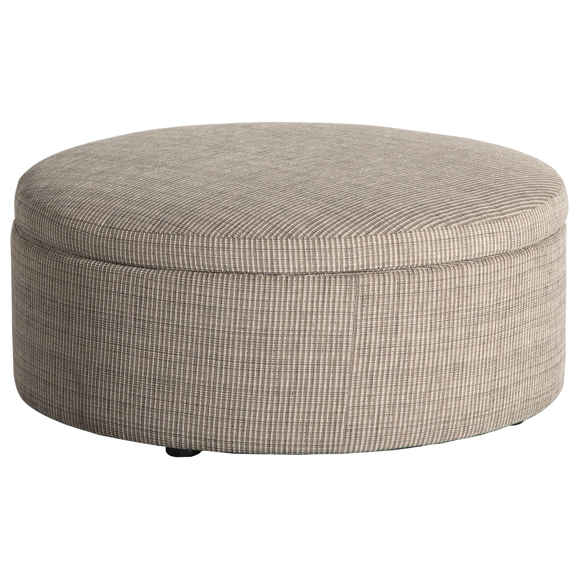 Jonathan Louis Large Round Storage Ottoman in Krasna Tortoise