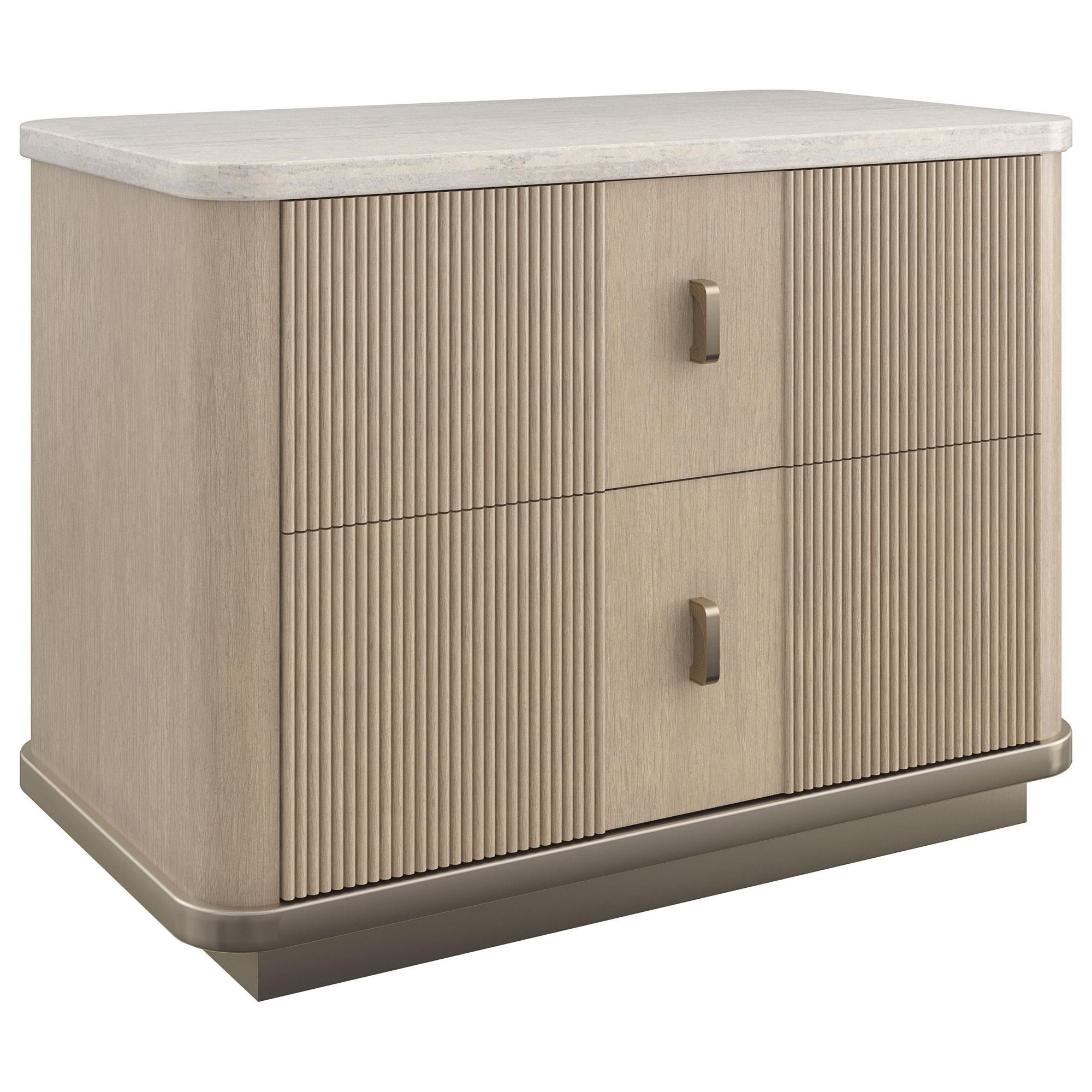 Schnadig Rhythm 2-Drawer Nightstand in Sun Drenched Oak, Creamy and ...