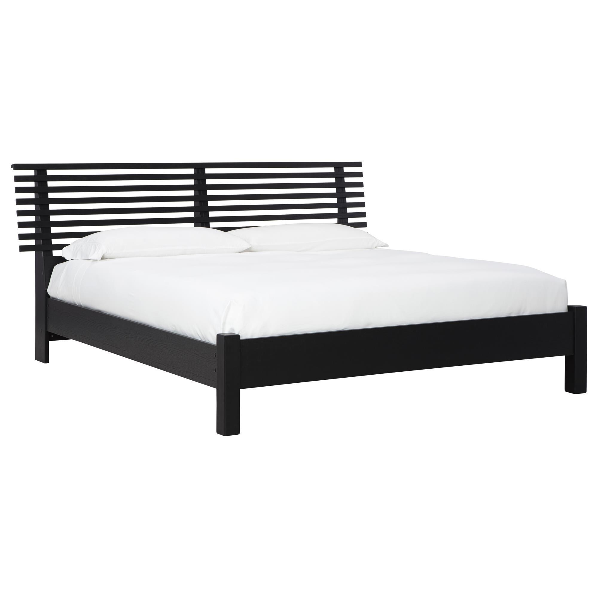 Ashley Danziar Queen Slat Panel Bed in Matte Black