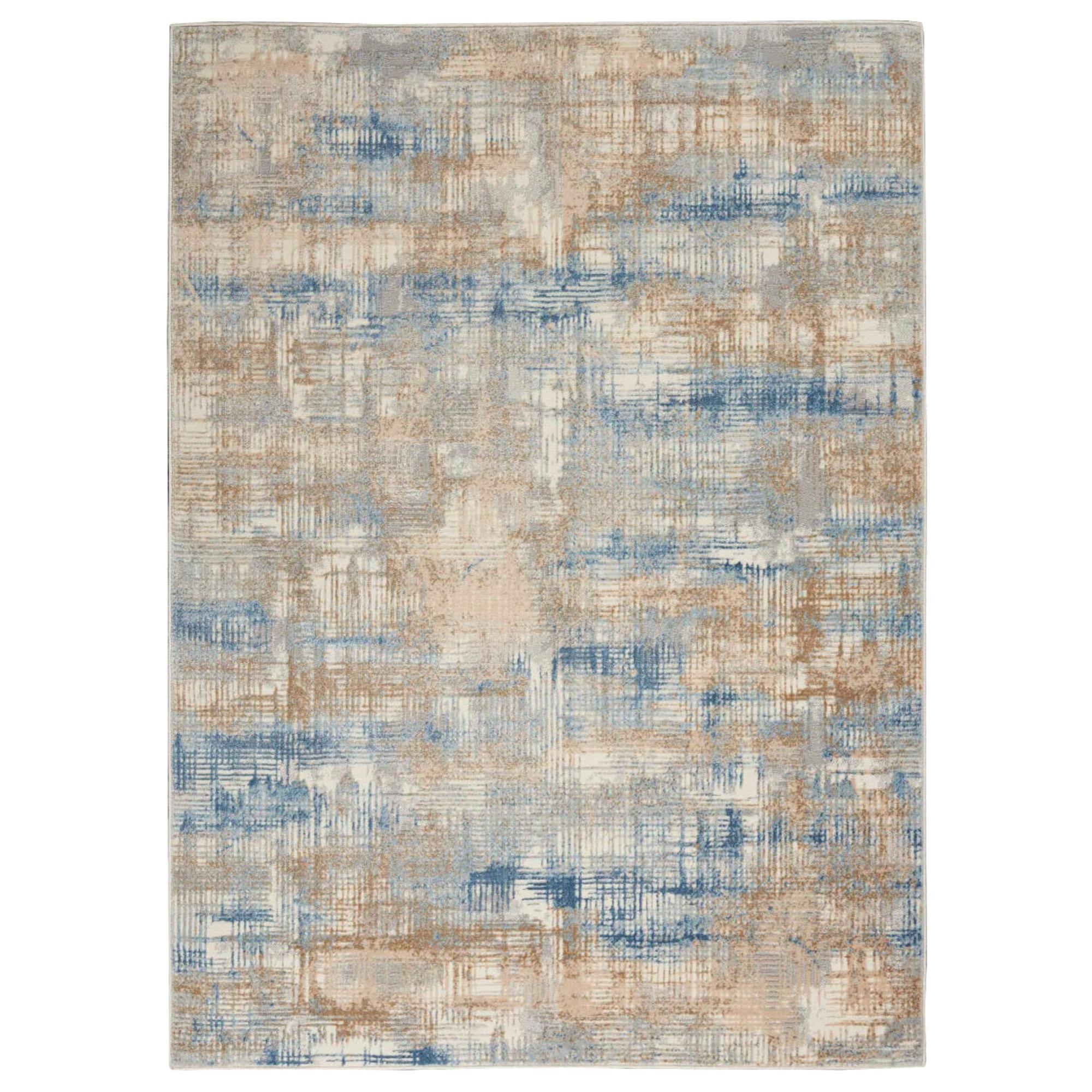 Nourison Rush 5'3" x 7'3" Blue and Beige Area Rug