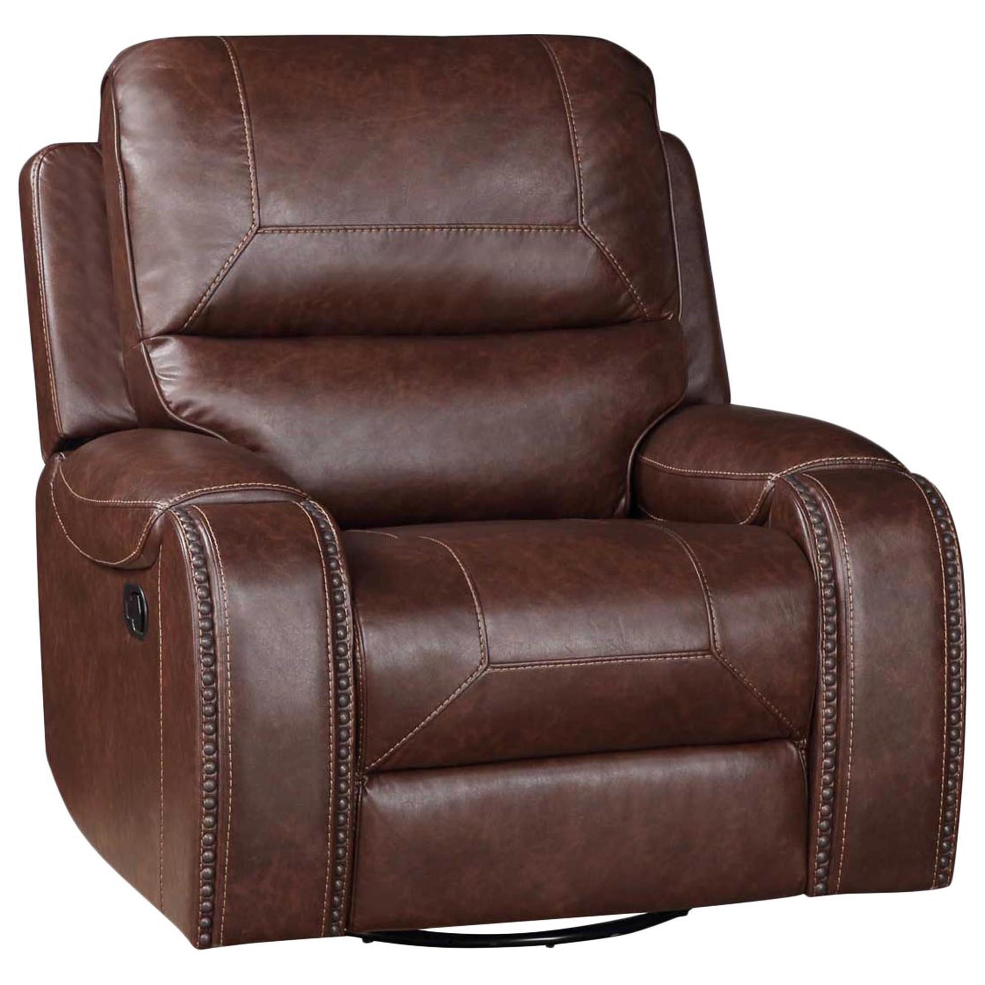Steve Silver Keily Manual Swivel Glider Recliner in Brown | NFM