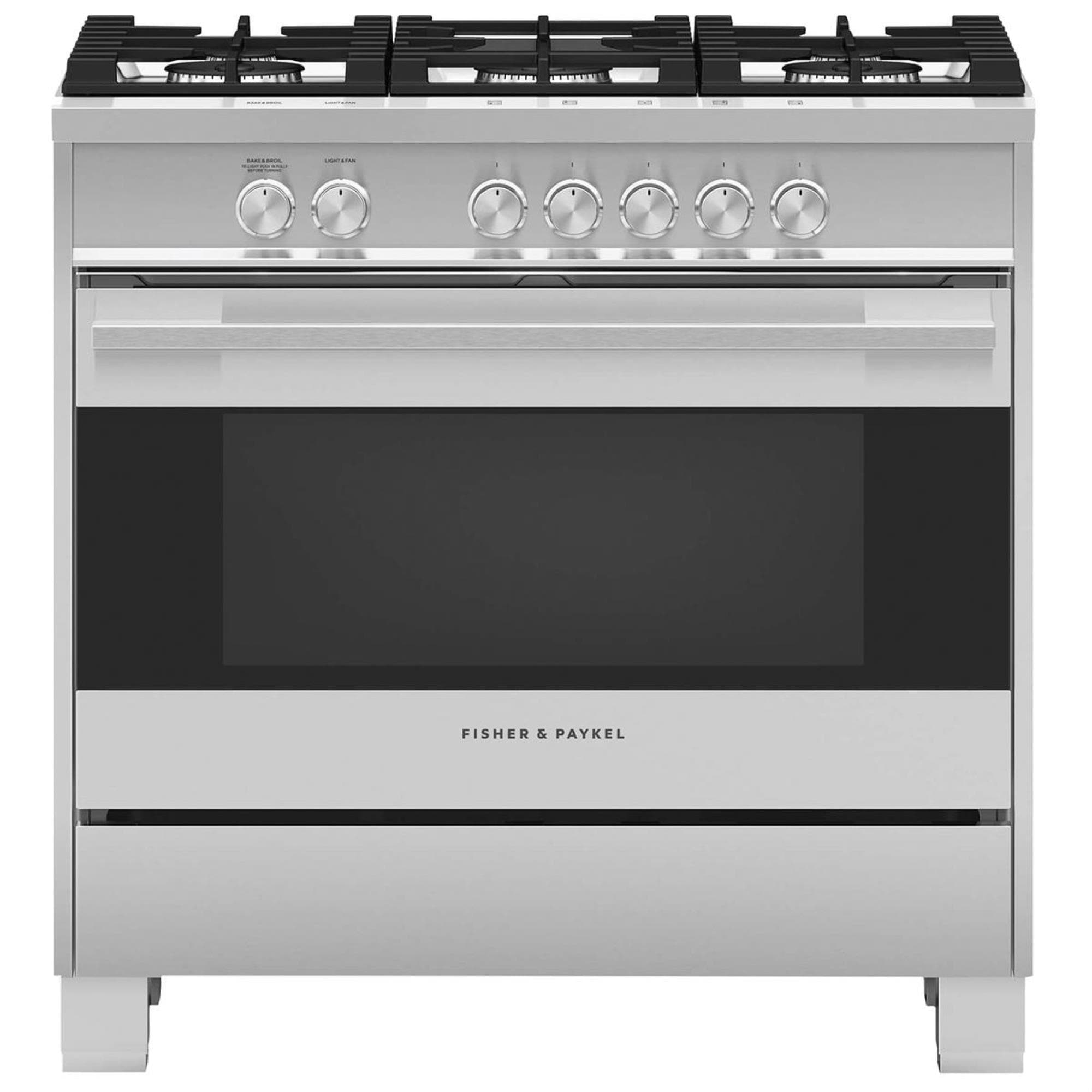 Fisher and Paykel 36" Freestanding Dual Fuel Ranges in Stainless Steel ...